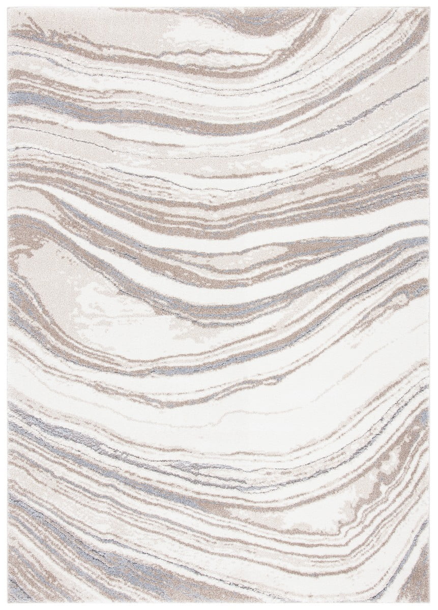 SAFAVIEH Cyrus Henderson Abstract Shag Area Rug, 8' x 10', Ivory/Grey ...