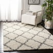 SAFAVIEH Daley Collection Geometric Plush Shag Area Rug, Ivory/Grey, 6 ...