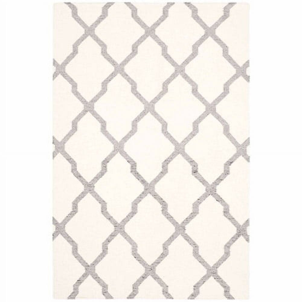 SAFAVIEH Dhurries Landon Geometric Area Rug, Ivory/Grey, 3' x 5 ...