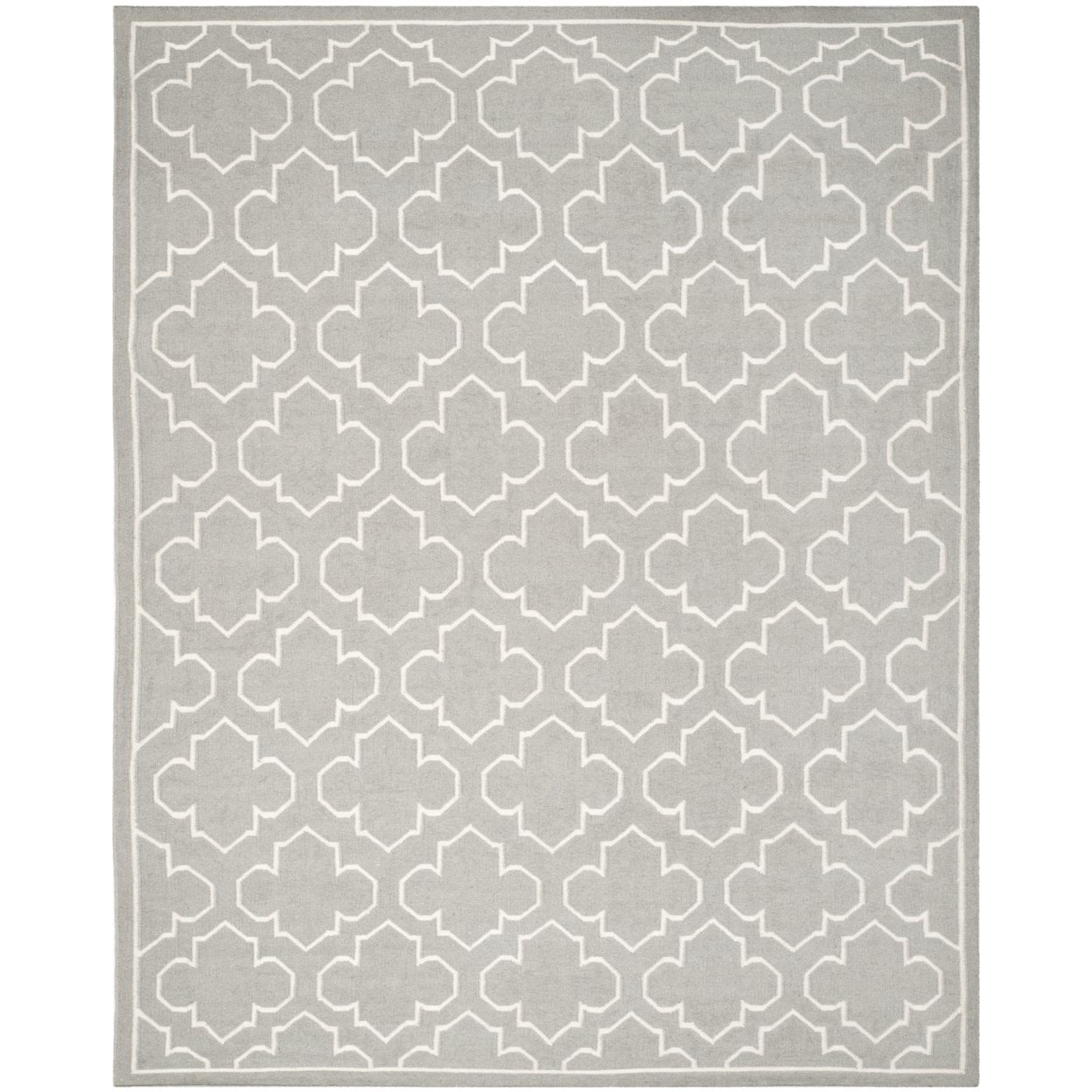 SAFAVIEH Dhurries Walter Geometric Area Rug, Grey/Ivory, 2'6" x 4 ...
