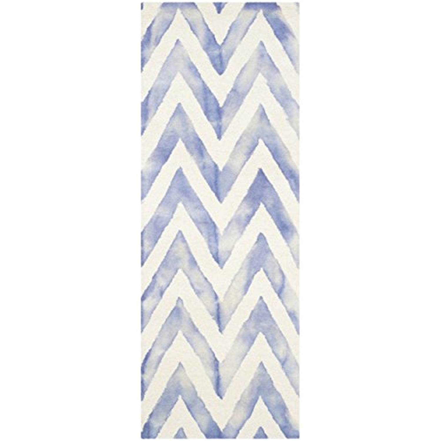 SAFAVIEH Dip Dye Lara Overdyed Chevron Runner Rug, Ivory/Blue, 2'3" x ...