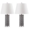 SAFAVIEH 29 in. H Glass Bottom Urn Table Lamp, Oatmeal/Silver, Set of 2 ...