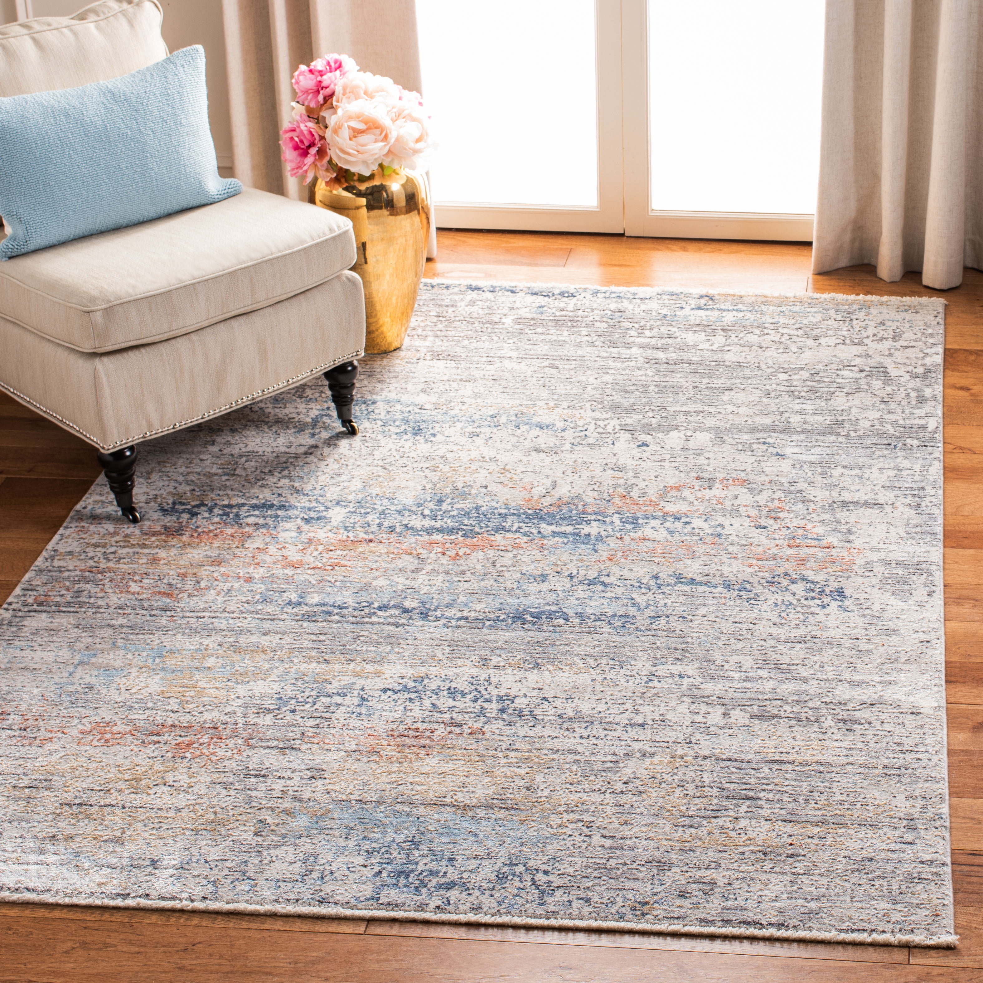 SAFAVIEH Dream Urban Abstract Area Rug, Grey/Blue, 9' x 12' - Walmart.com
