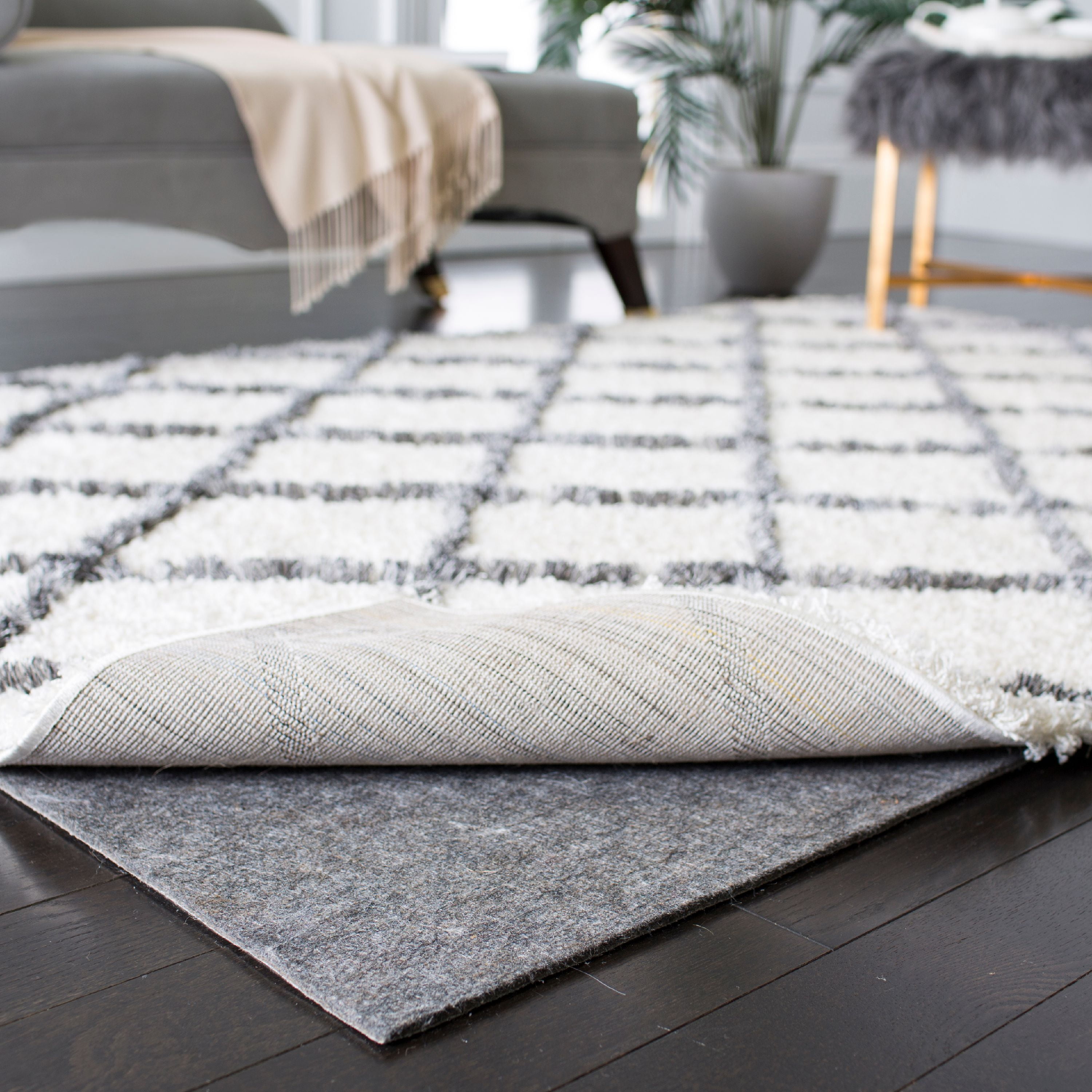 SAFAVIEH Dura Pad Waffle Carpet Grip, Non-Slip Hard Surface Rug Pad ...