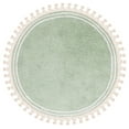 SAFAVIEH Easy Care Hepburn Solid Area Rug, 3' x 3' Round, Teal/Ivory ...