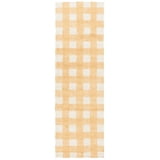 SAFAVIEH Easy Care Maggie Plaid Runner Rug, Ivory/Gold, 2'3" x 8 ...