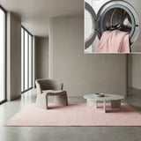 SAFAVIEH Easy Care Tahnee Solid Cotton Machine Washable Area Rug, Pink ...