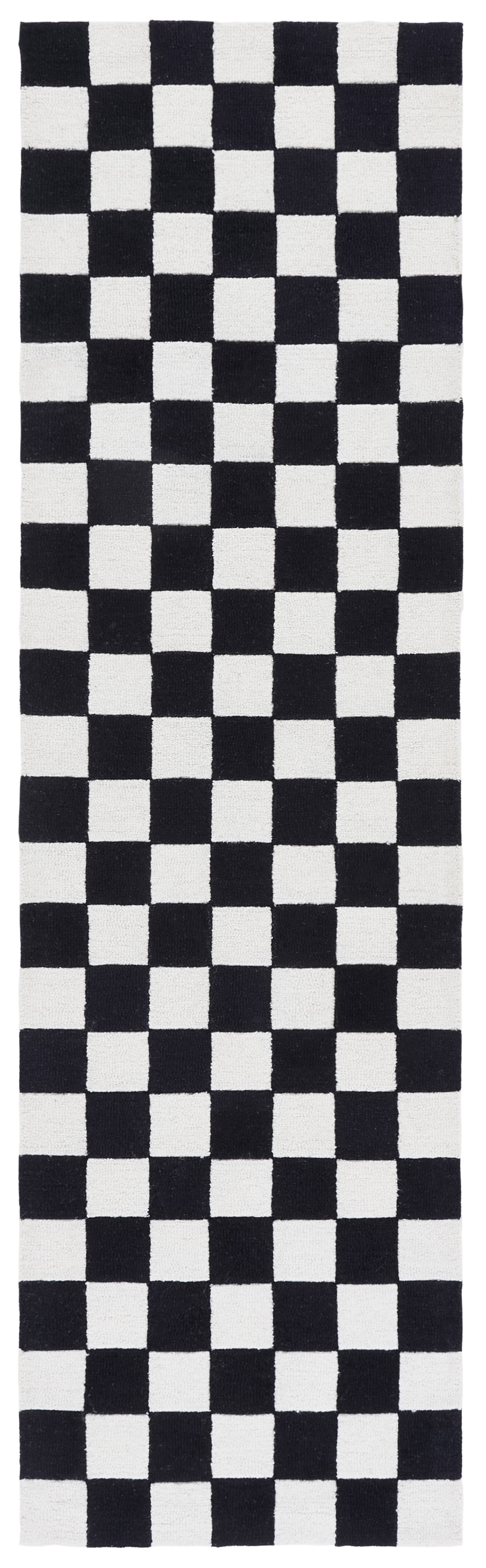 SAFAVIEH Ebony Camille Checkered Runner Rug, Black/Ivory, 2'3