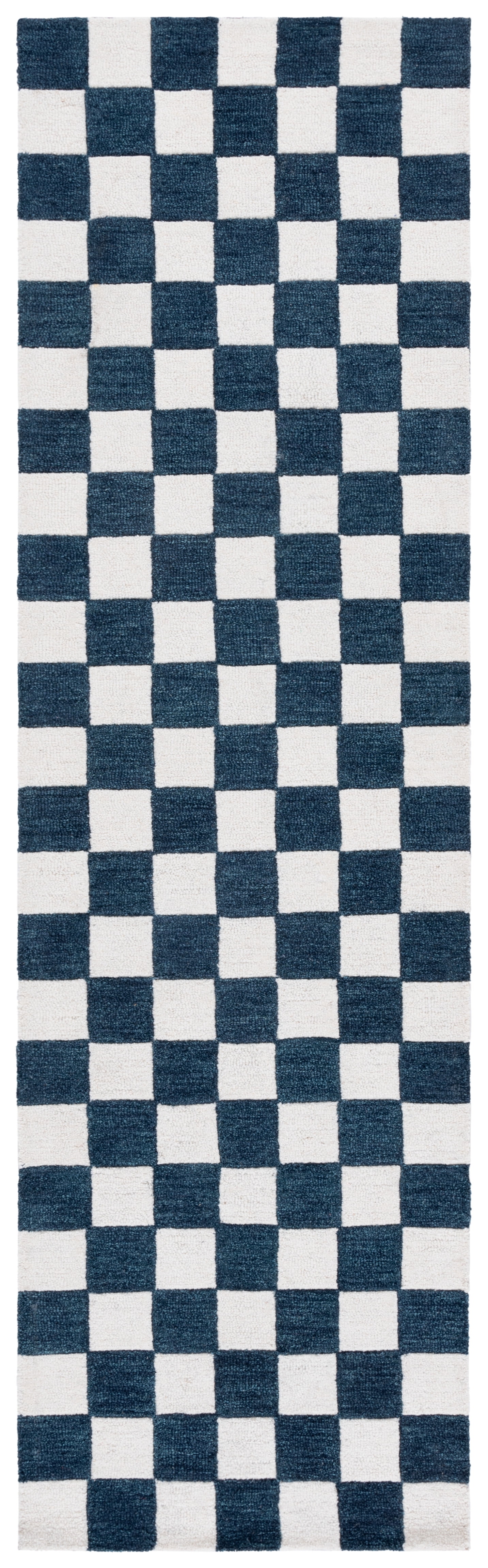 SAFAVIEH Ebony Camille Checkered Runner Rug, Blue/Ivory, 2'3" x 8 ...