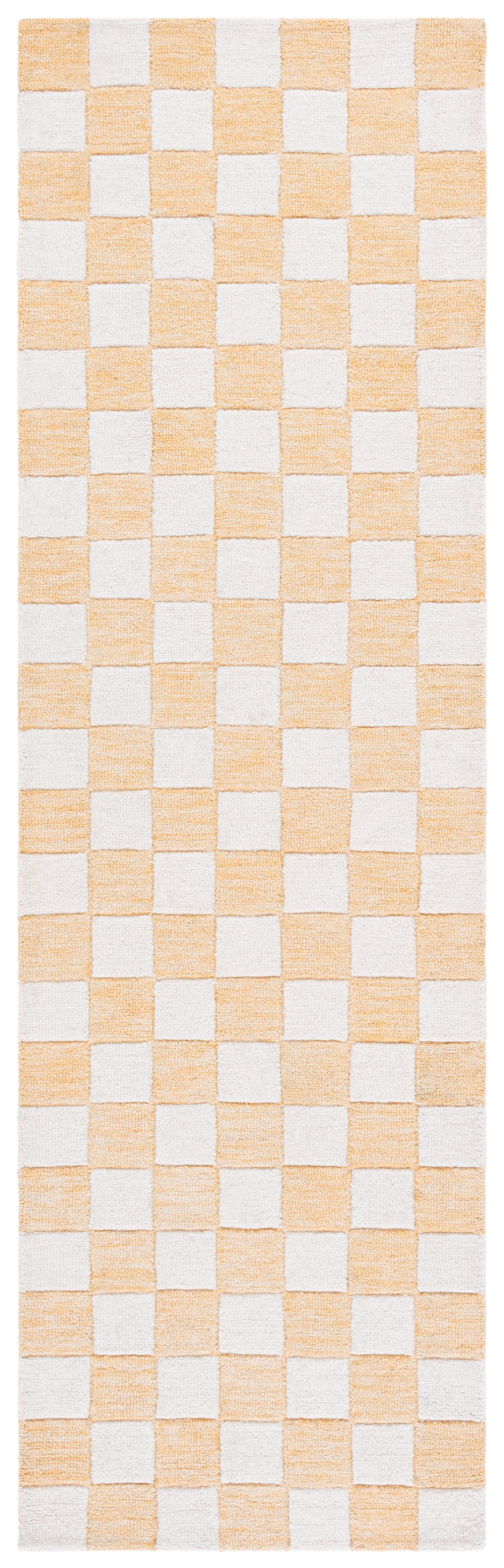SAFAVIEH Ebony Camille Checkered Runner Rug, Gold/Ivory, 2'3" x 8 ...