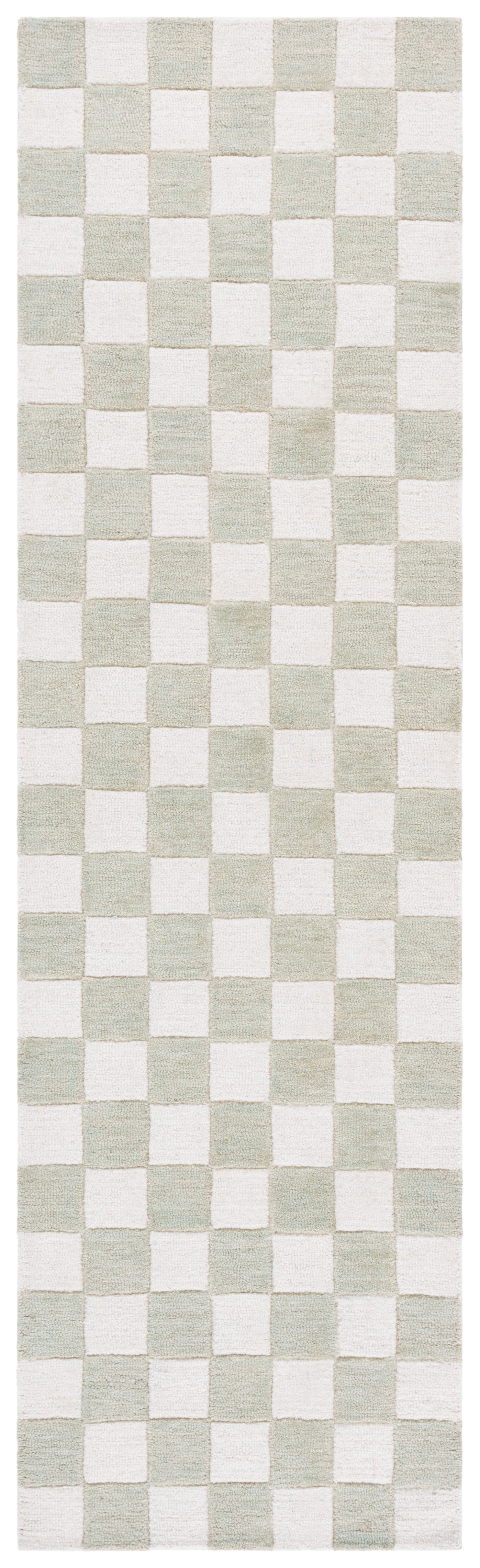SAFAVIEH Ebony Camille Checkered Runner Rug, Light Sage/Ivory, 2'3" x 8 ...