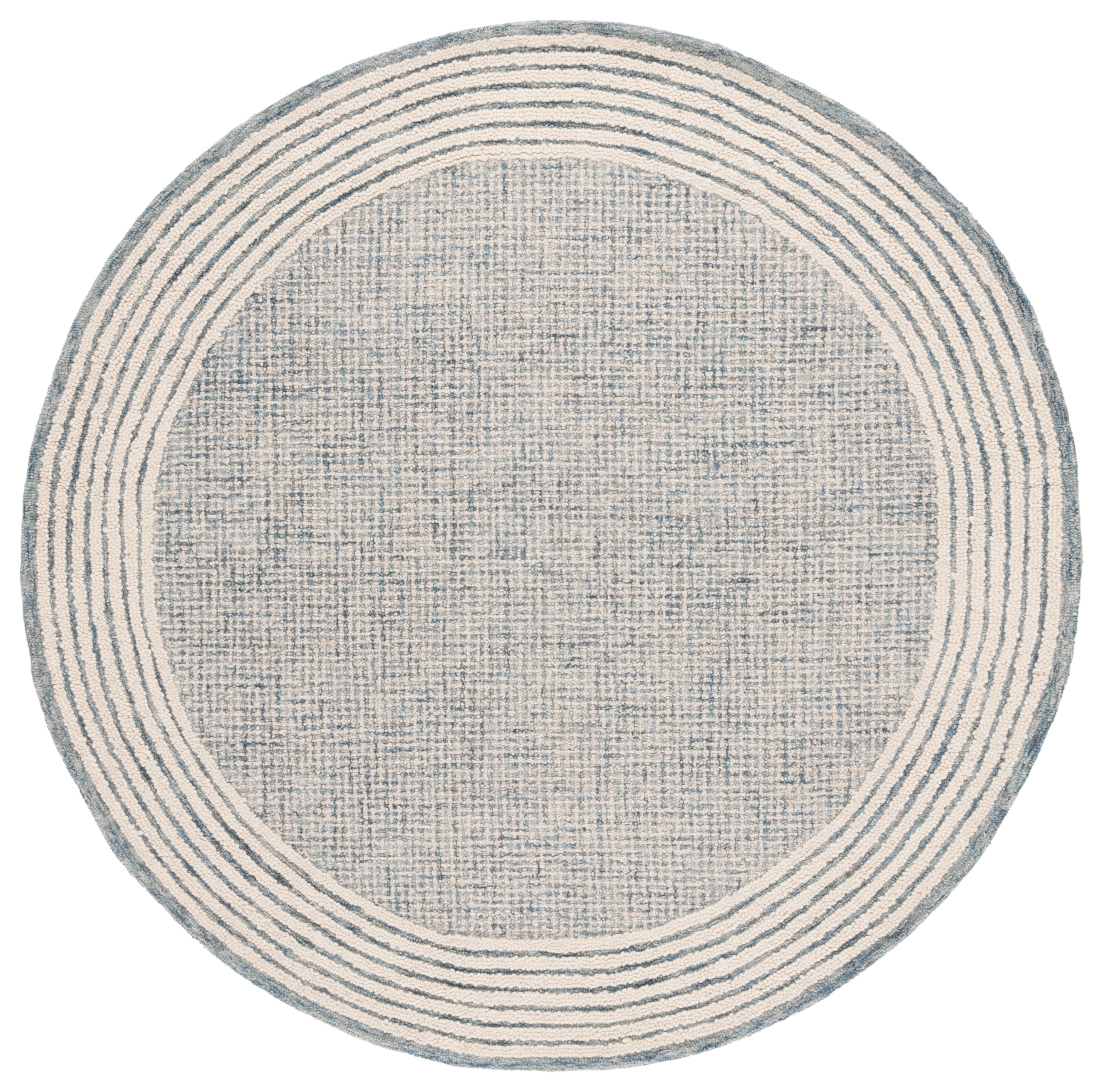 SAFAVIEH Ebony Janie Bordered Area Rug, Blue/Ivory, 6' x 6' Round ...