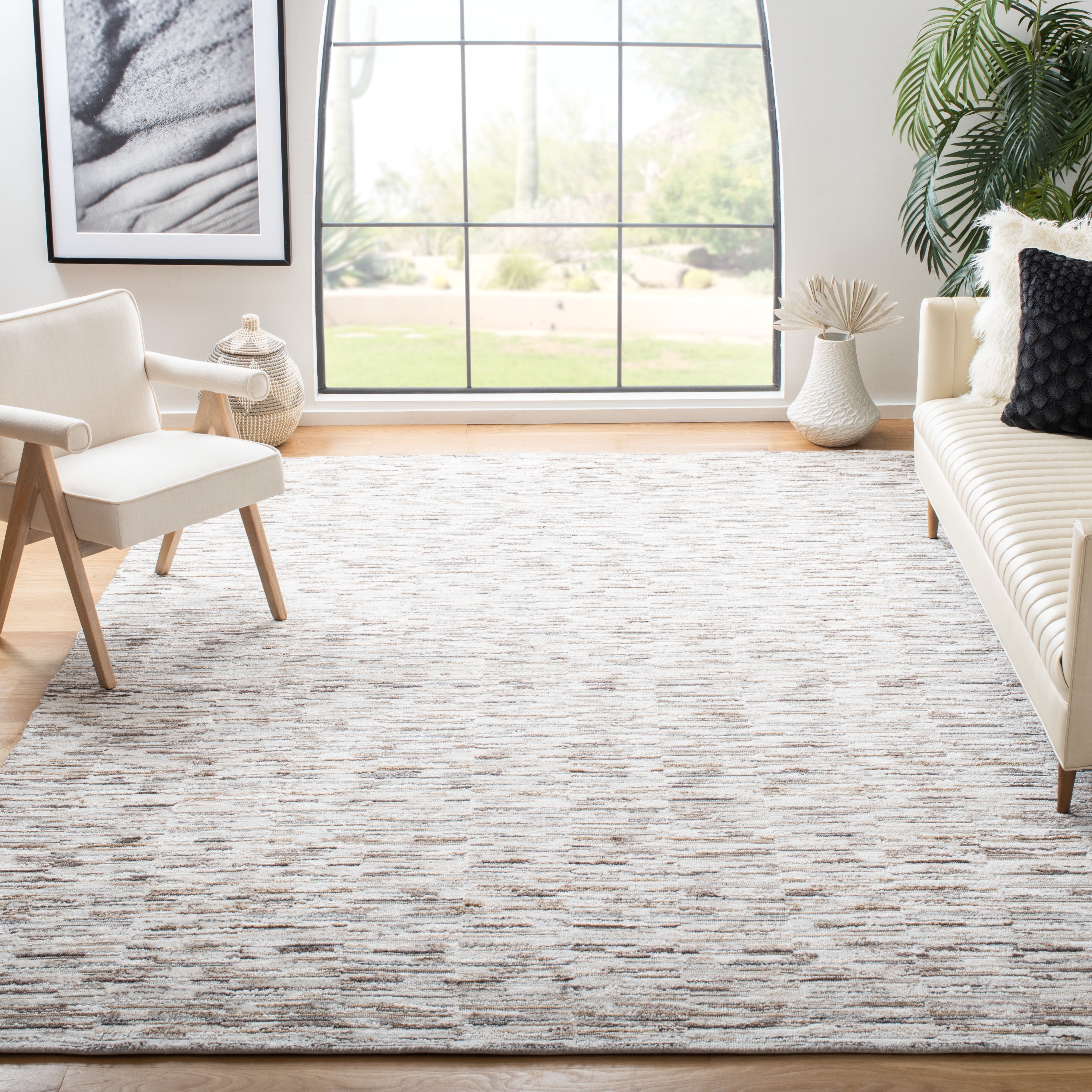 Safavieh Elements Alban Striped Area Rug, Brown/Light Gray, 8' x 10 ...