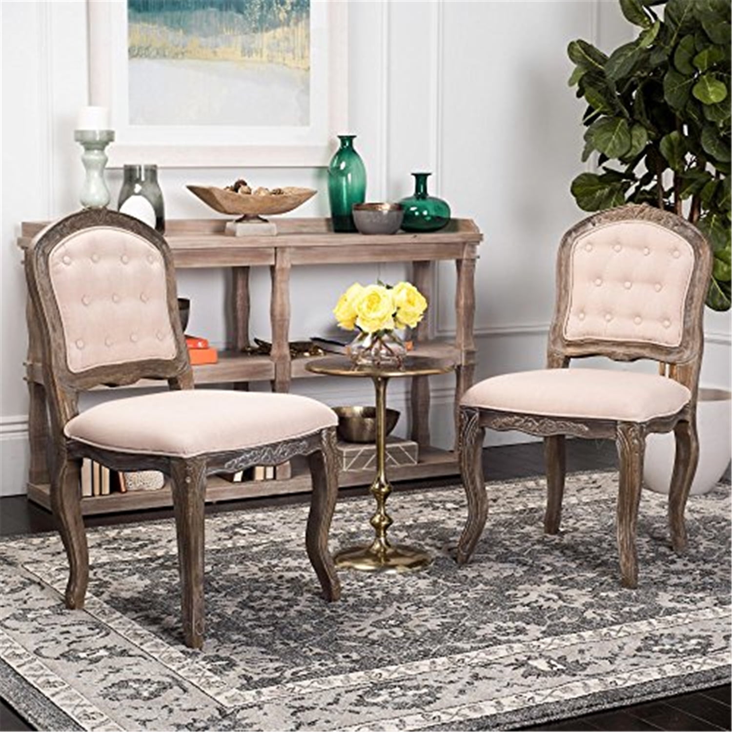 SAFAVIEH Farmhouse Solid Wood, Eloise French Leg Dining Chair - Set of ...