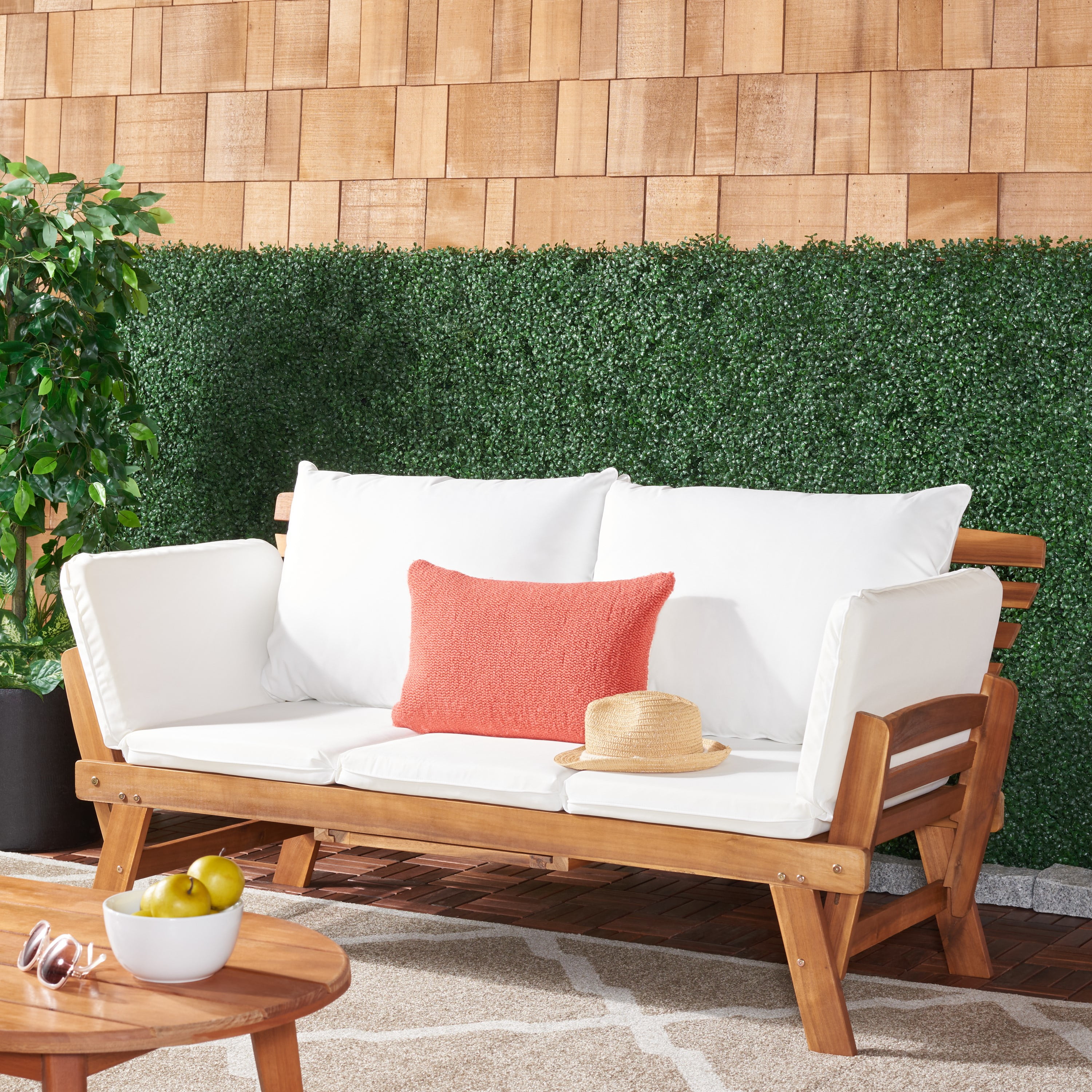 SAFAVIEH Emely Outdoor Patio Daybed, Natural/Beige - Walmart.com