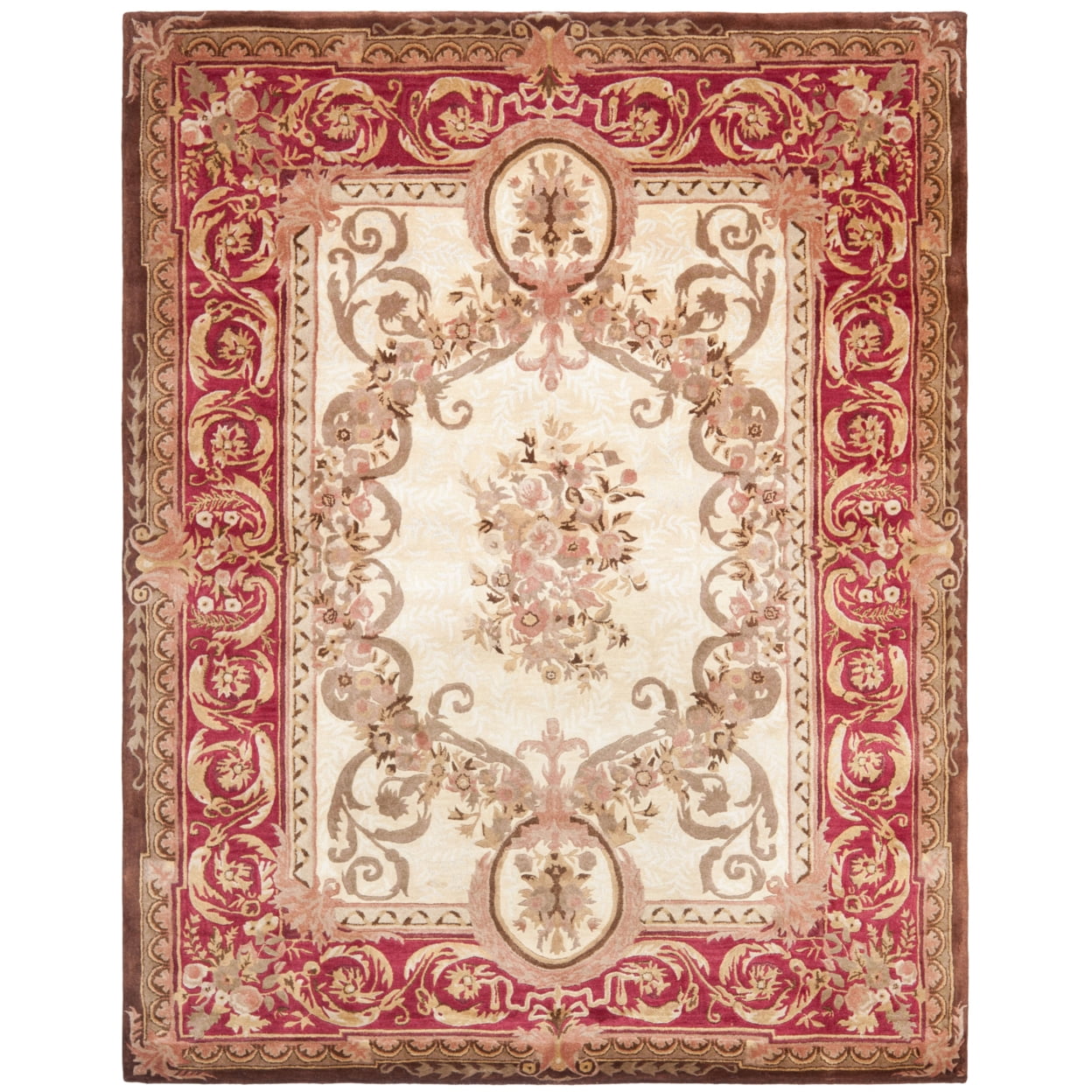 SAFAVIEH Empire Milton Oriental Wool Area Rug, Light Gold/Red, 6' x 9 ...