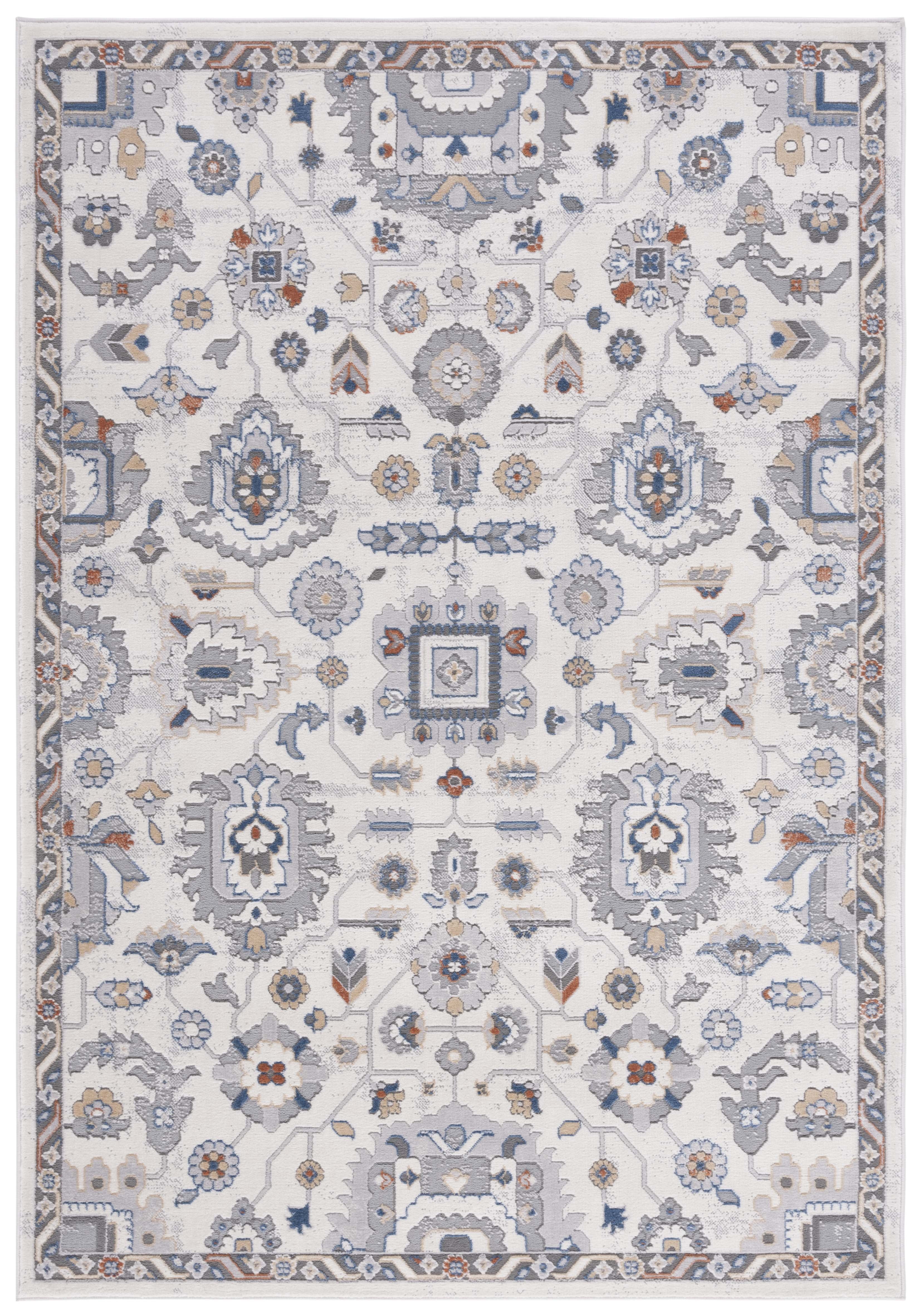 SAFAVIEH Eternal Alexa Floral Area Rug, Ivory/Grey, 5'3" x 7'6 ...