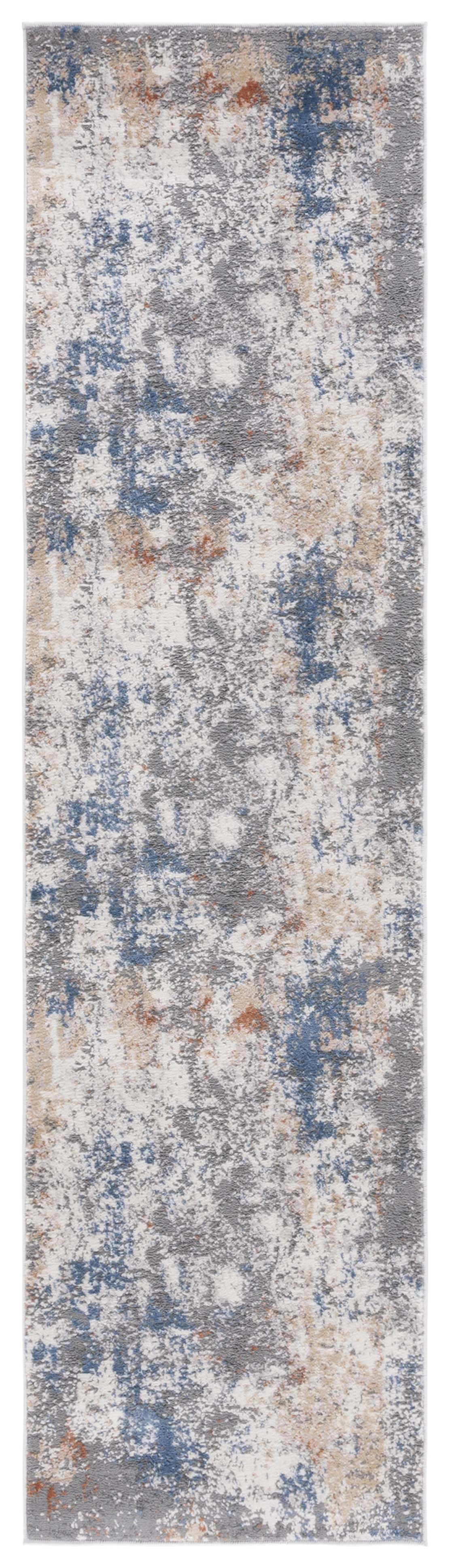 SAFAVIEH Eternal Alexander Abstract Runner Rug, Grey/Blue Gold, 2'2" x ...