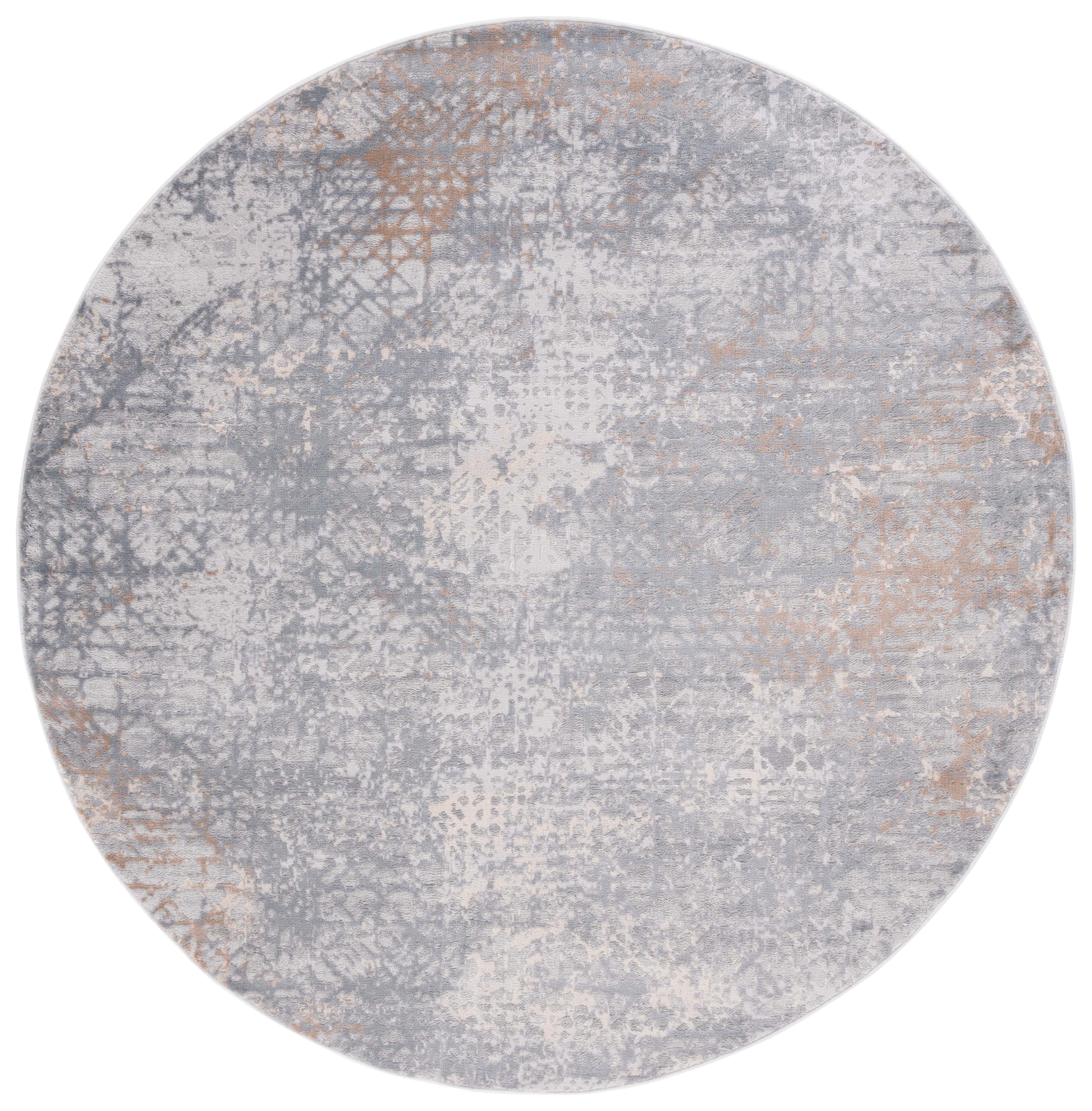 SAFAVIEH Eternal Alexus Abstract Area Rug, Grey/Ivory, 6'7" x 6'7 ...