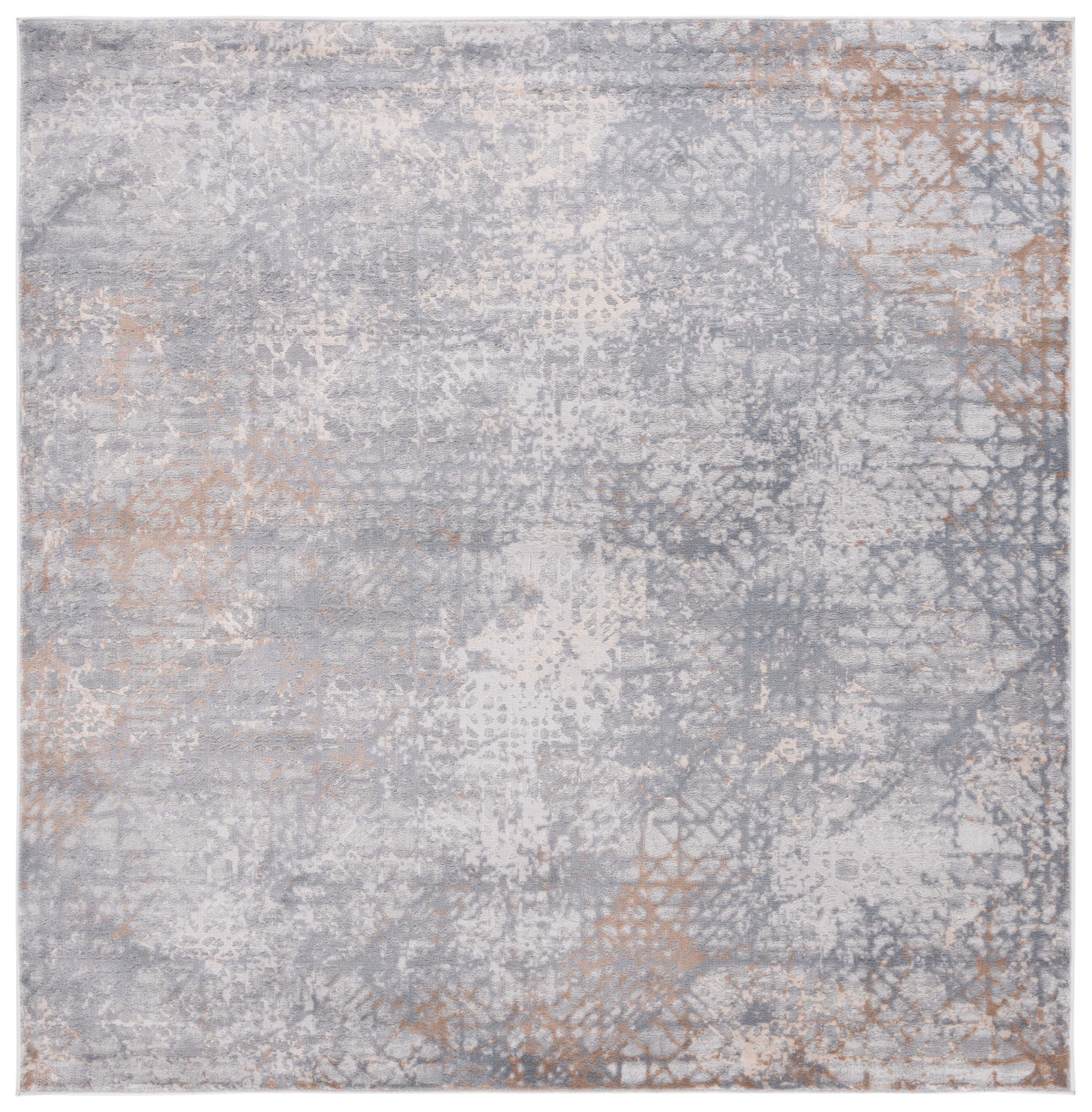SAFAVIEH Eternal Alexus Abstract Area Rug, Grey/Ivory, 6'7" x 6'7 ...