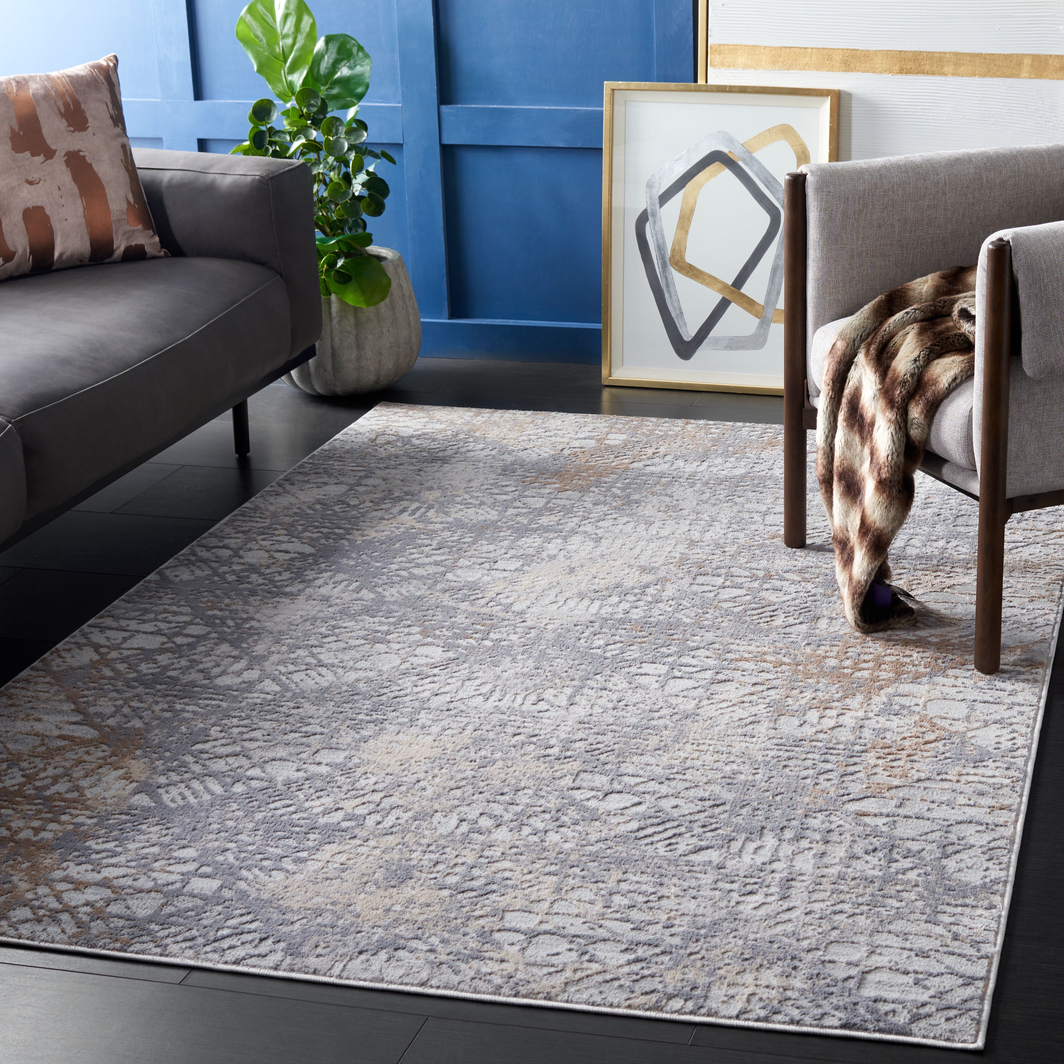 Safavieh Eternal Alexus Abstract Area Rug, Gray/Ivory, 9' x 12 ...