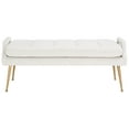 SAFAVIEH Everdeen Tufted Modern Glam Bench, Grey/Gold - Walmart.com