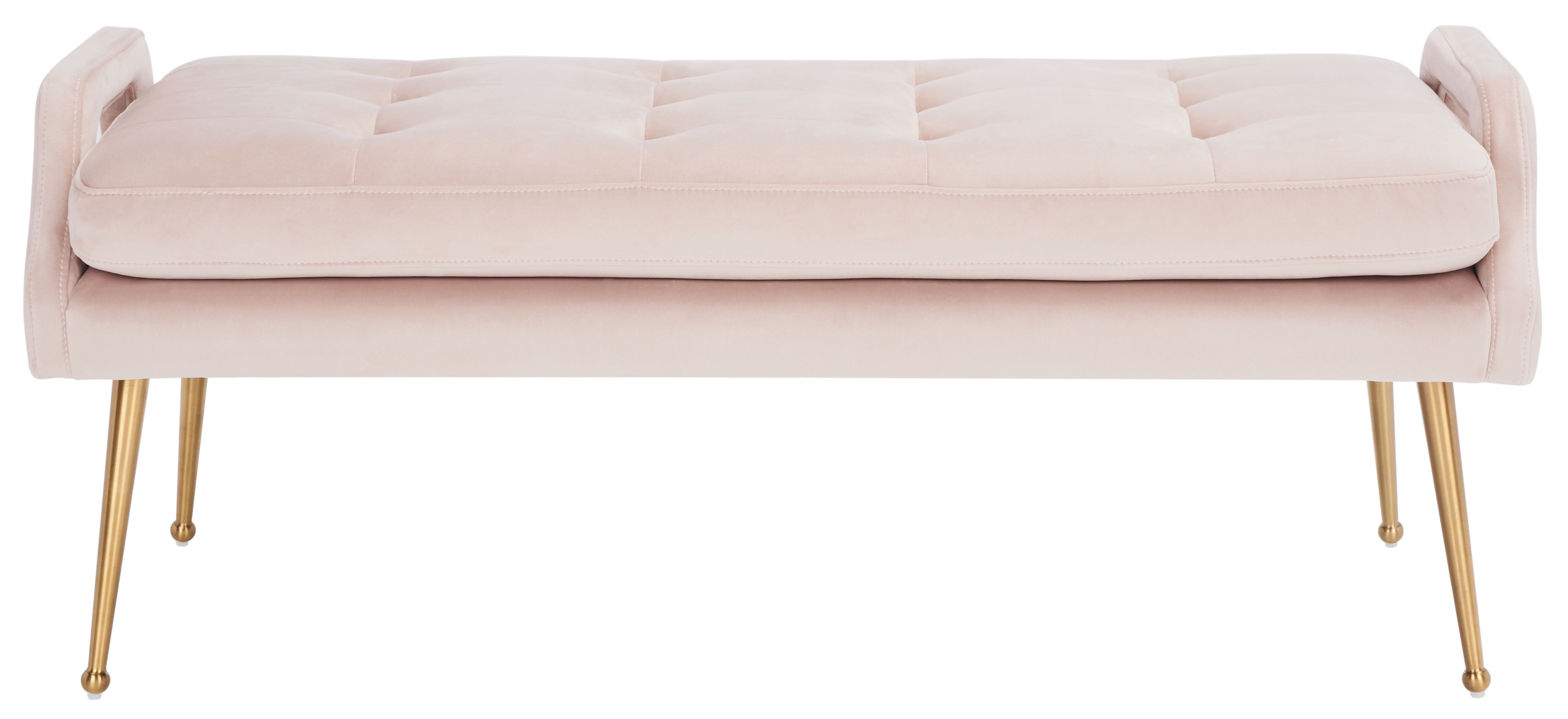 SAFAVIEH Everdeen Tufted Modern Glam Bench, Pink/Gold - Walmart.com