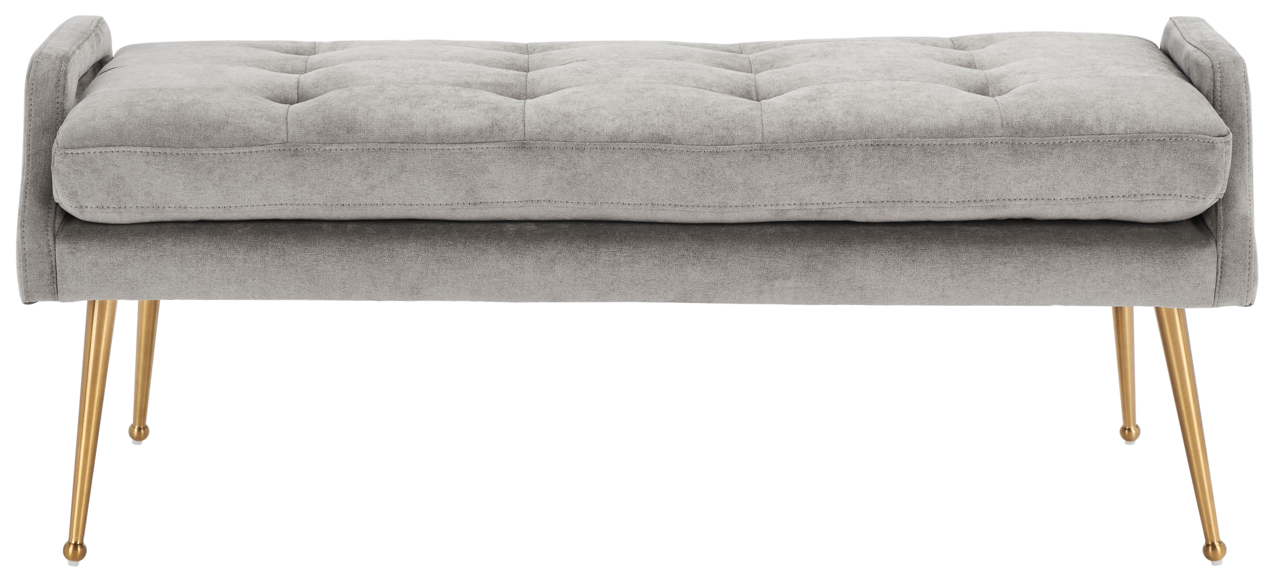 SAFAVIEH Everdeen Tufted Modern Glam Bench, Silver Grey/Gold - Walmart.com