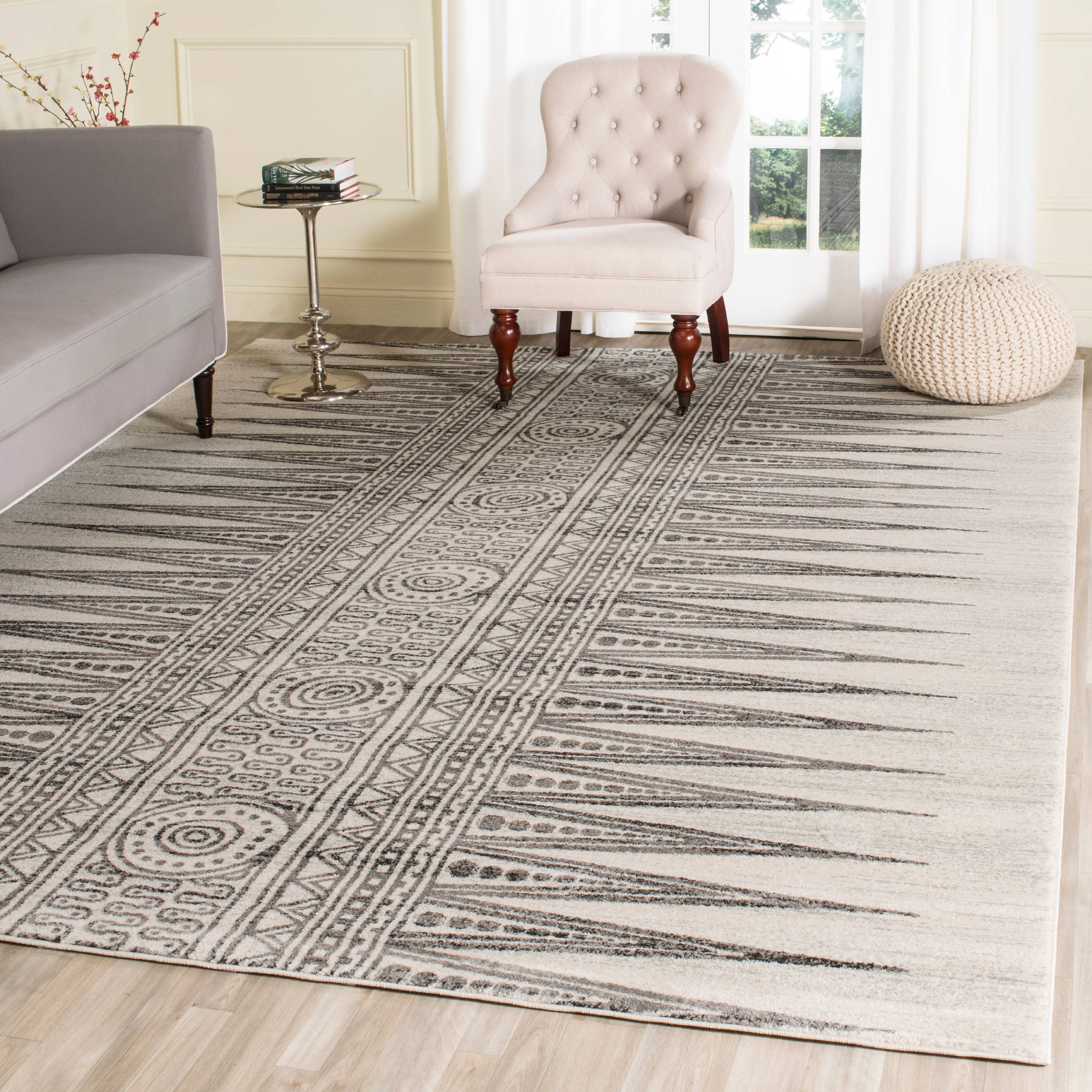 SAFAVIEH Reflection Sophia Traditional Area Rug, Dark Grey/Cream, 10' x ...