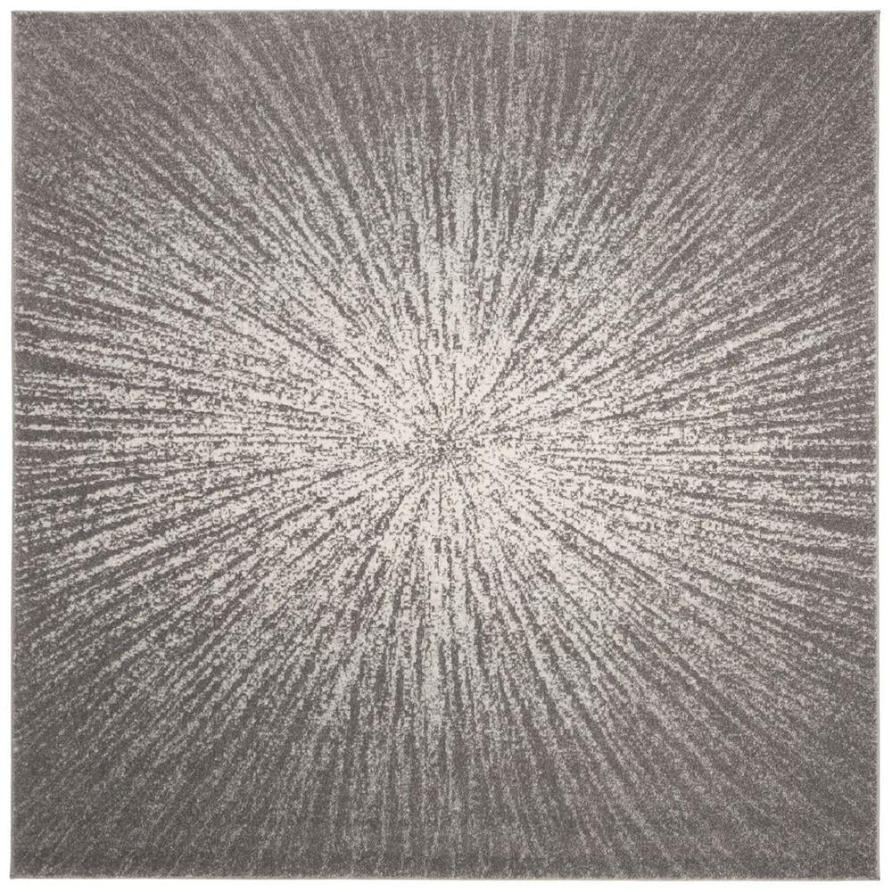 SAFAVIEH Evoke Vana Abstract Sunburst Area Rug, Dark Grey/Ivory, 6'7" x ...