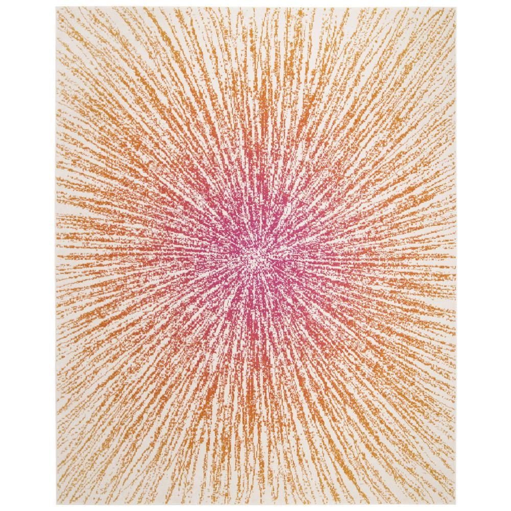 SAFAVIEH Evoke Vana Abstract Sunburst Area Rug, Fuchsia/Cream, 9' x 12 ...