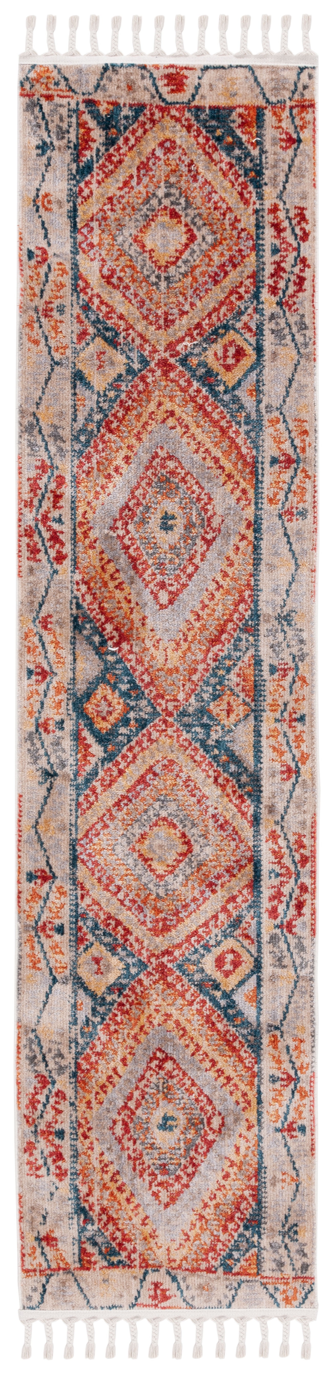 SAFAVIEH Farmhouse Flannery Southwestern Runner Rug, Ivory/Navy, 2'1" x ...