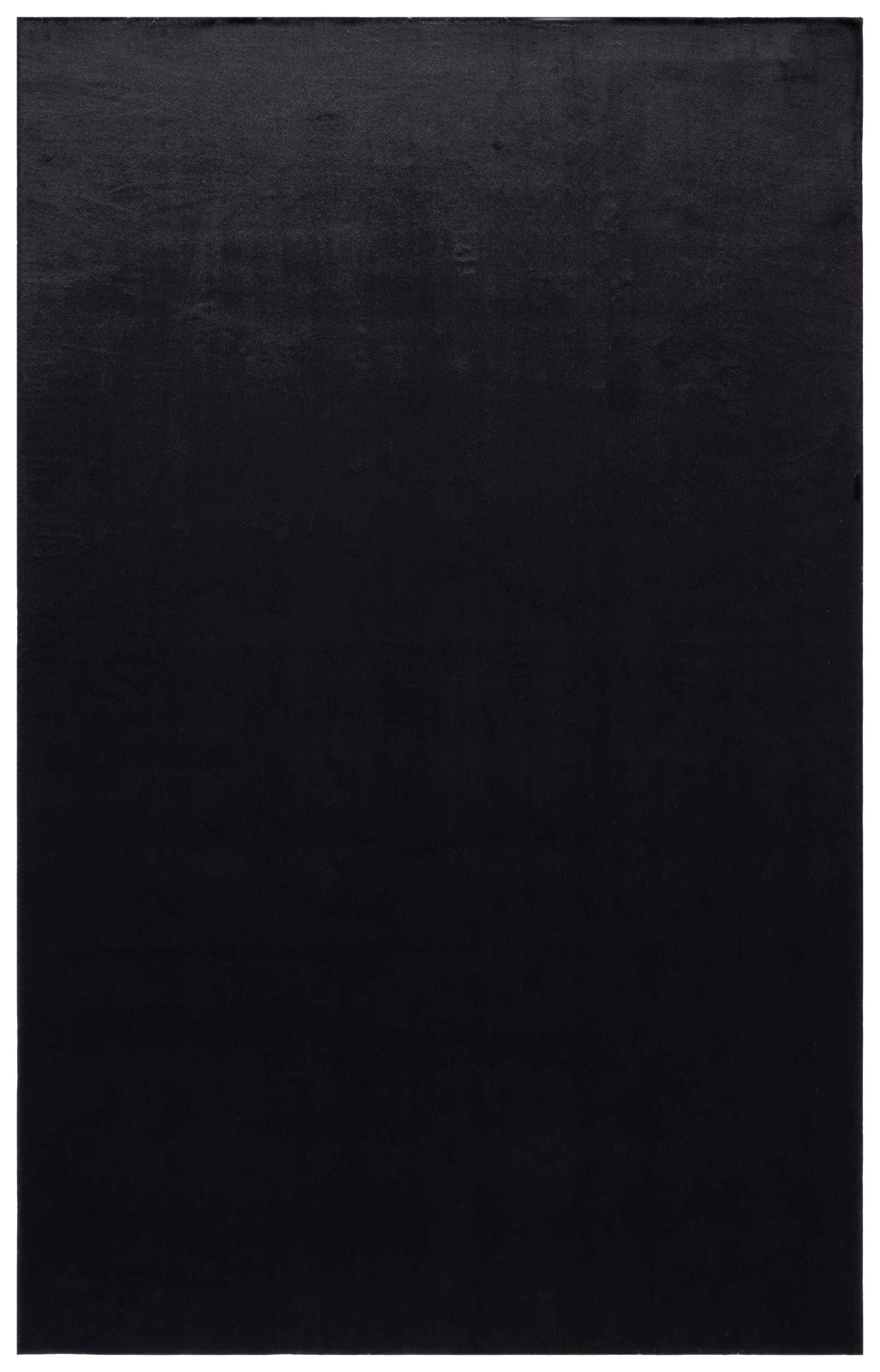SAFAVIEH Faux Rabbit Fur Daven Solid Area Rug, Black, 6' x 9' - Walmart.com