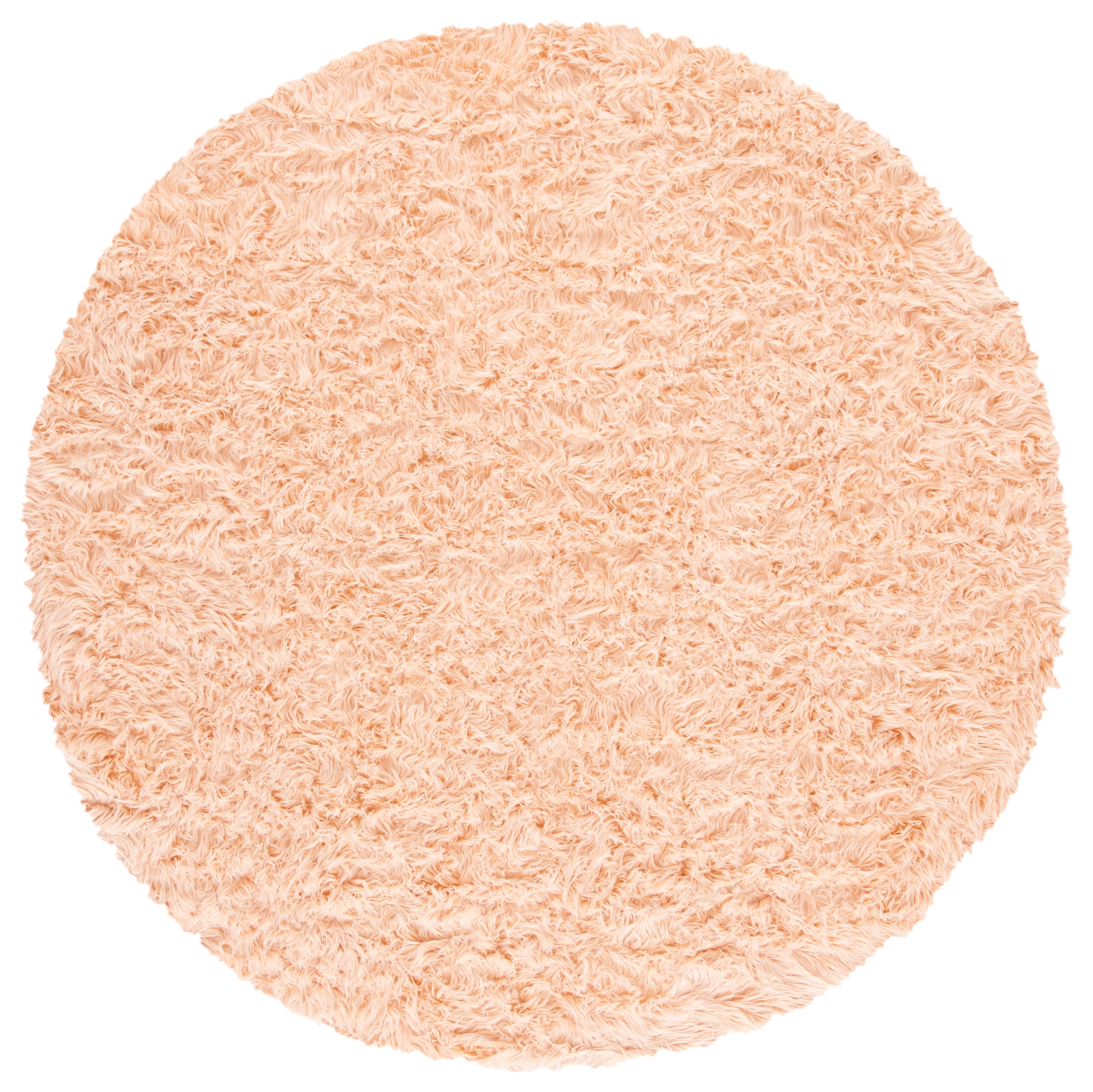 SAFAVIEH Faux Sheep Skin Vesna Solid Area Rug, Light Pink, 6' x 6 ...