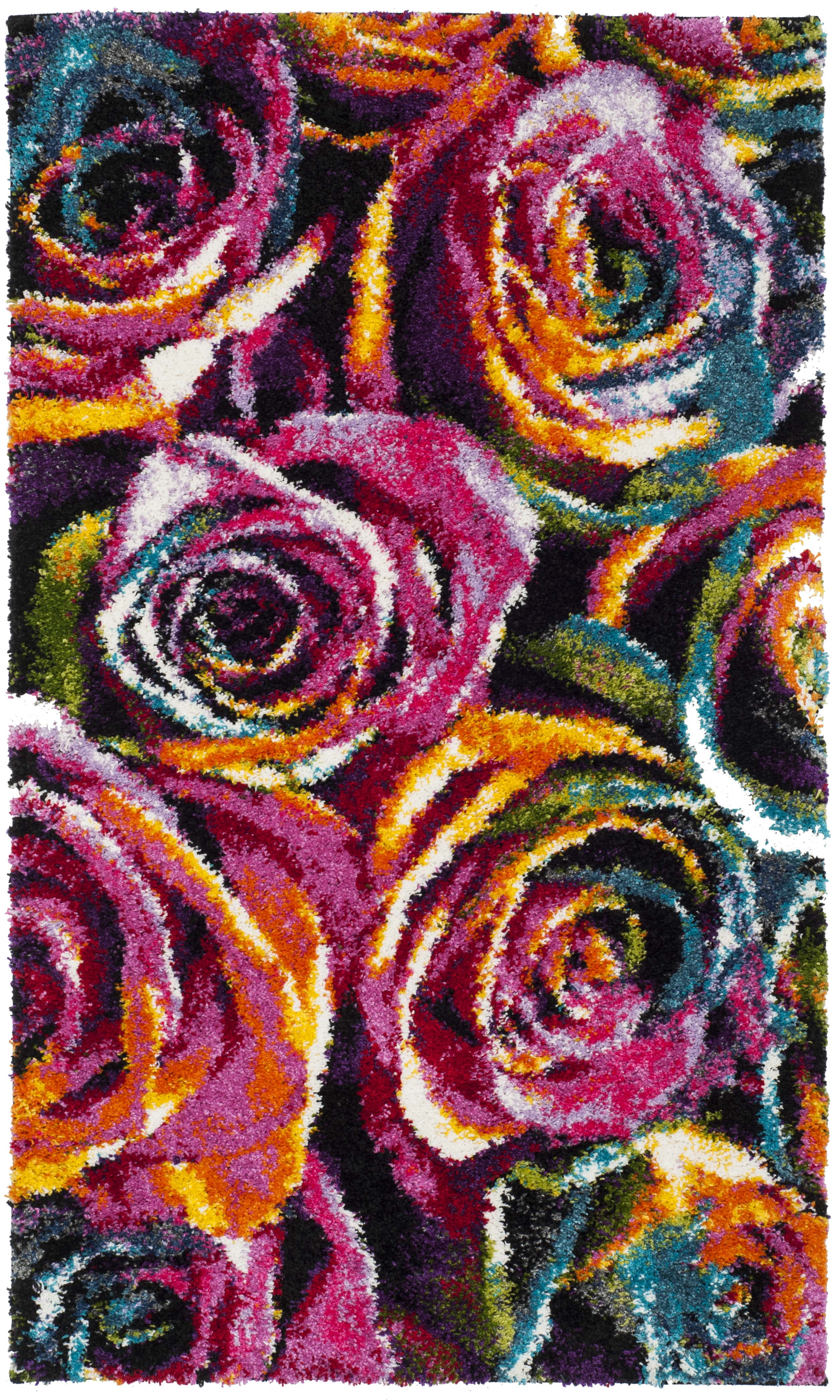 SAFAVIEH Fiesta Anabella Floral Shag Area Rug, Fuchsia/Multi, 2'3" x 4 ...