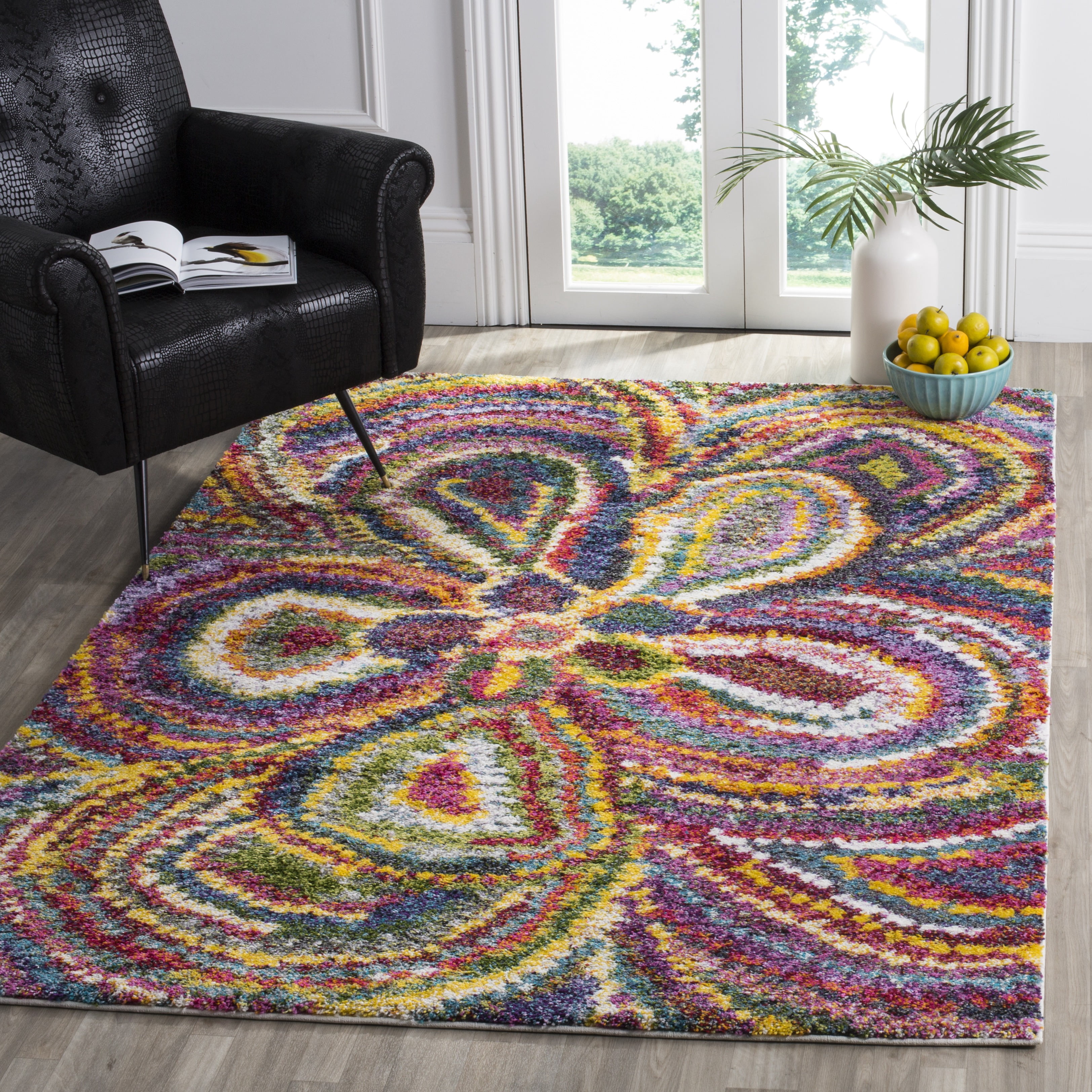Safavieh Fiesta Ronald Floral Shag Area Rug, Multi, 4' x 6' - Walmart.com