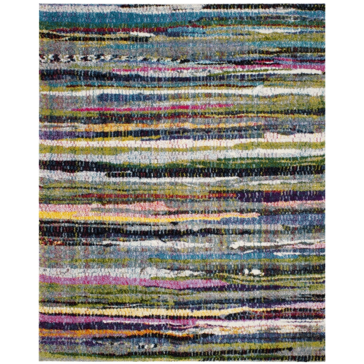 SAFAVIEH Fiesta Willie Striped Shag Area Rug, Multi, 8' x 10' - Walmart.com