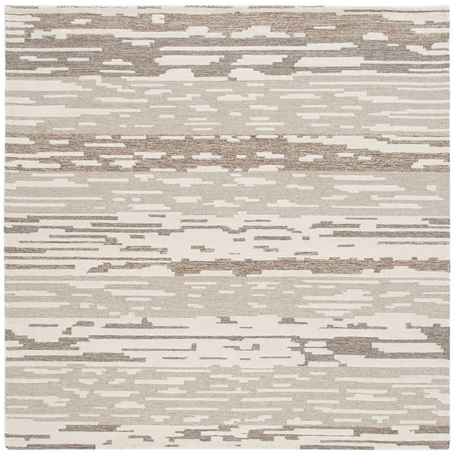 SAFAVIEH Fifth Avenue Deemer Abstract Area Rug, Natural/Brown, 7' x 7 ...