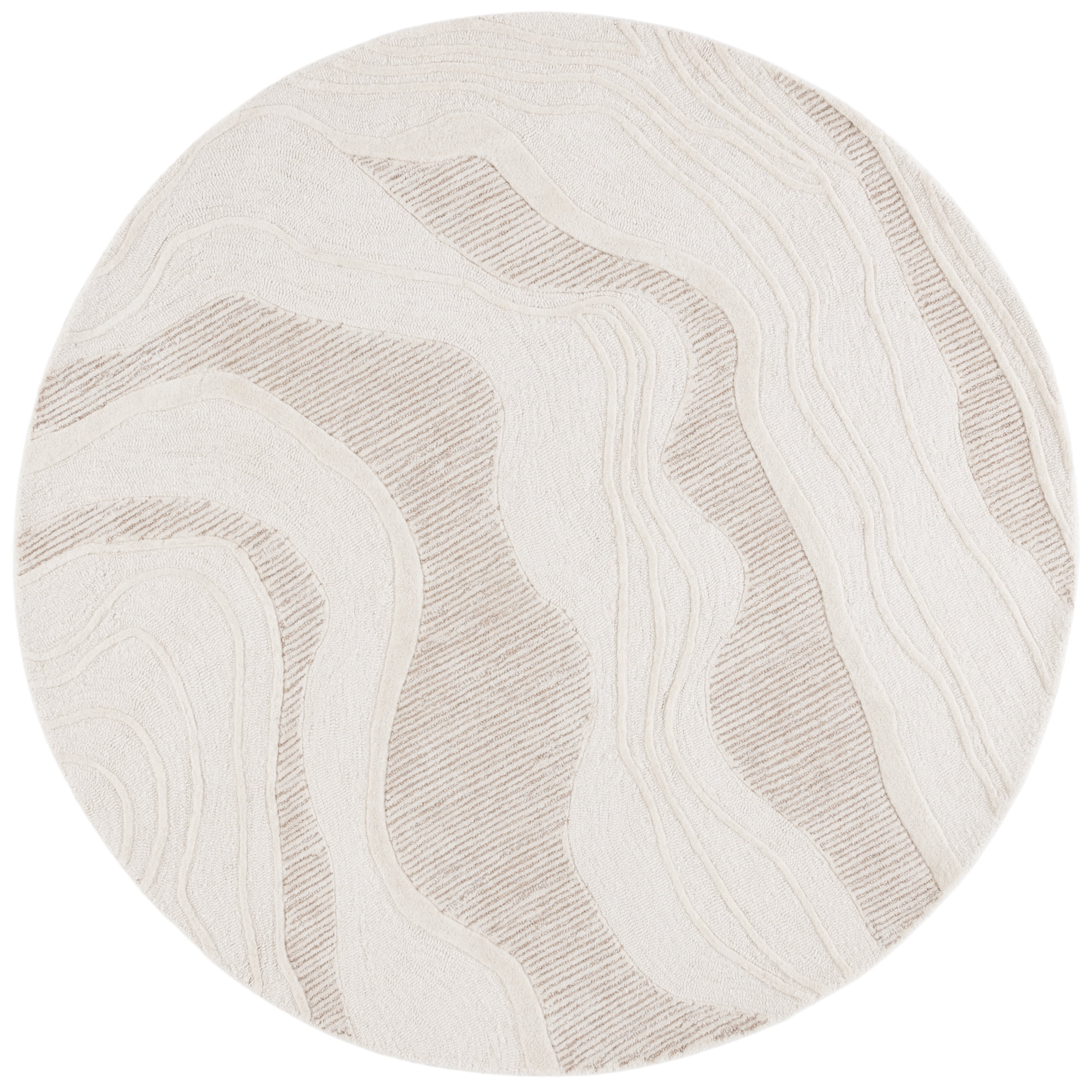 SAFAVIEH Fifth Avenue Henry Wavy Striped Area Rug, Natural/Ivory, 6' x ...