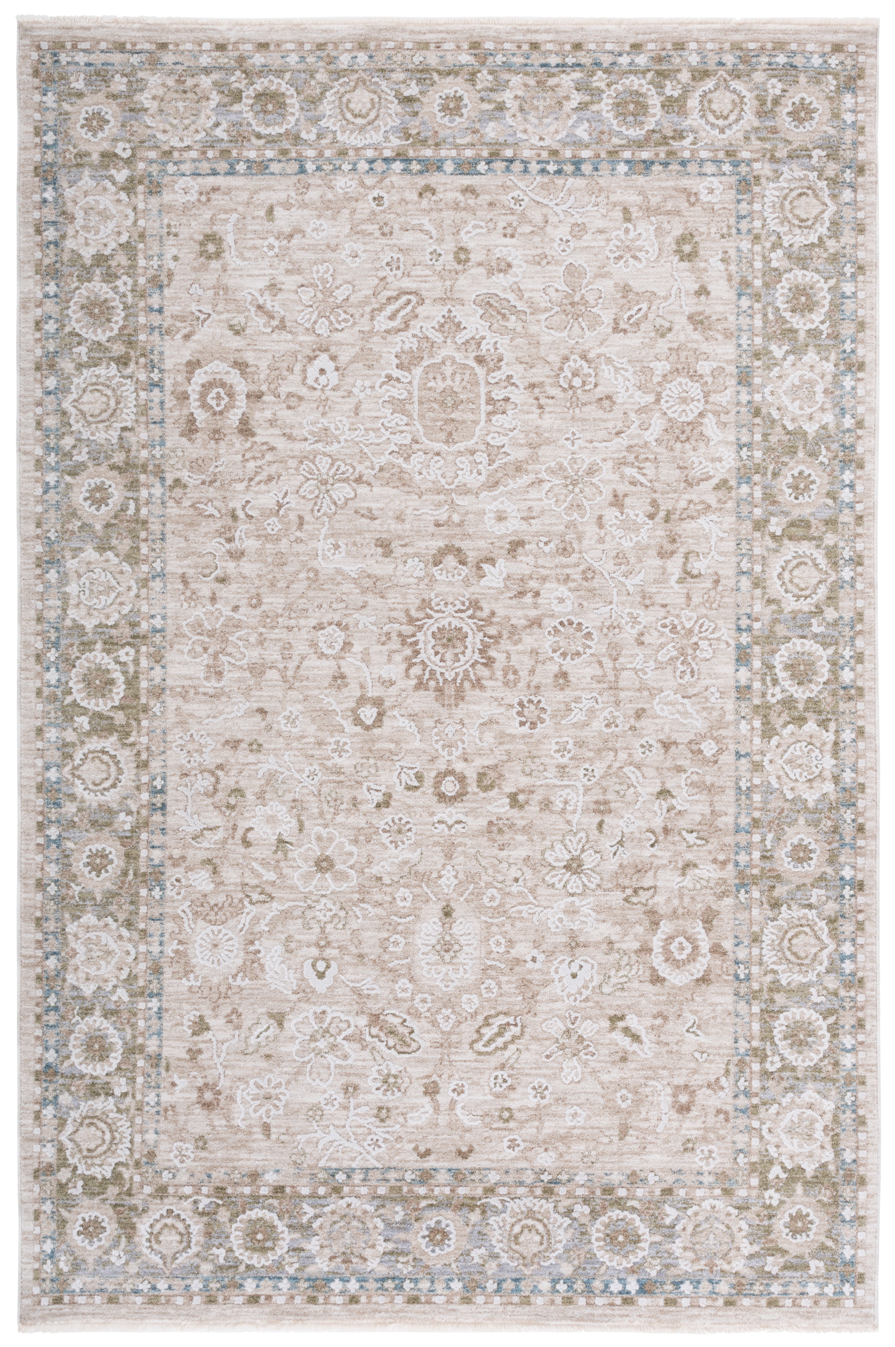SAFAVIEH Finley Marcelyn Floral Area Rug, Green/Beige, 4' x 6 ...