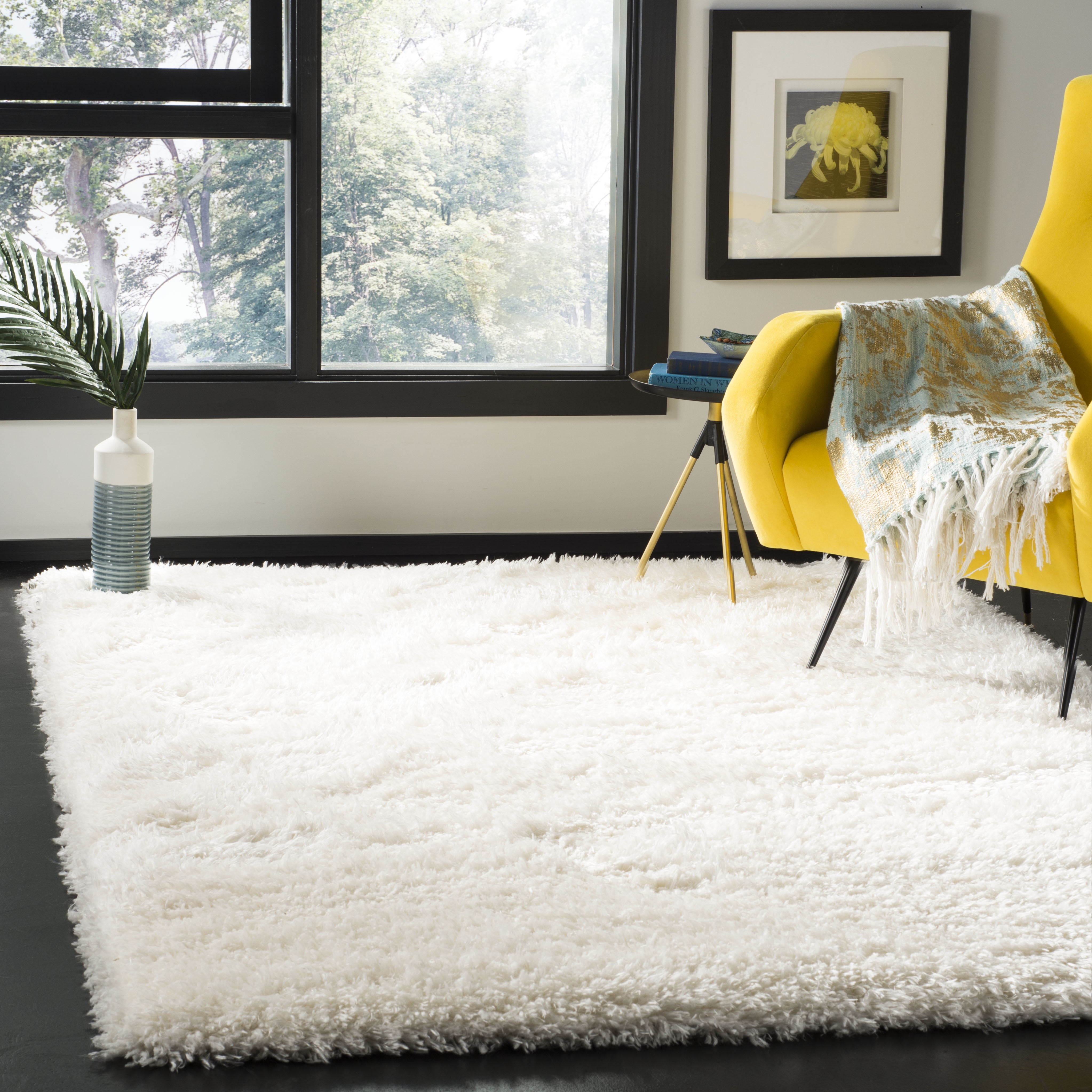 SAFAVIEH Flokati Augustin Solid Shag Area Rug, Ivory, 4' x 6' - Walmart.com