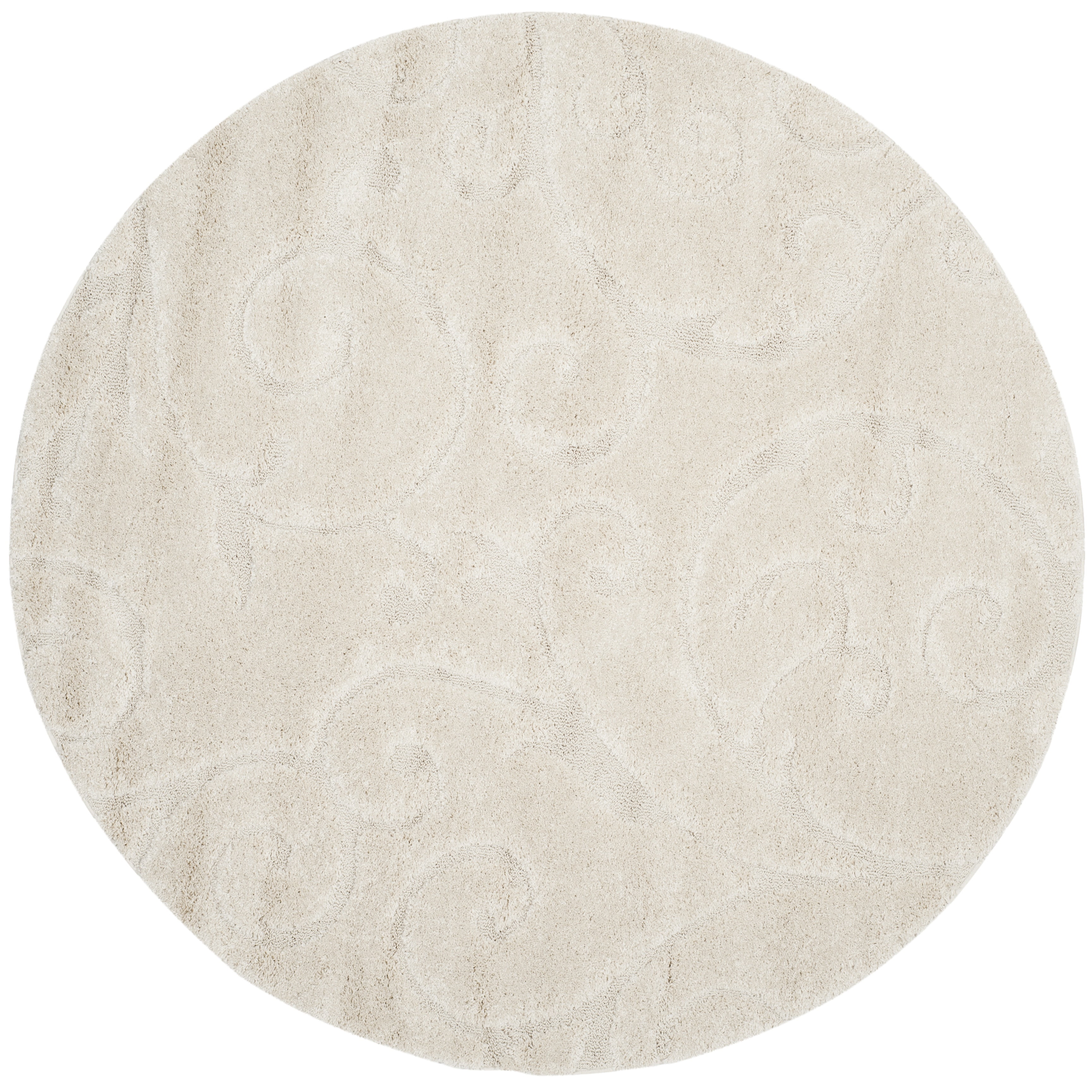 SAFAVIEH Florida Doug Floral Vines Geometric Shag Area Rug, Creme, 11 ...