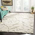 SAFAVIEH Florida Doug Floral Vines Shag Area Rug, Cream/Beige, 4' x 6 ...