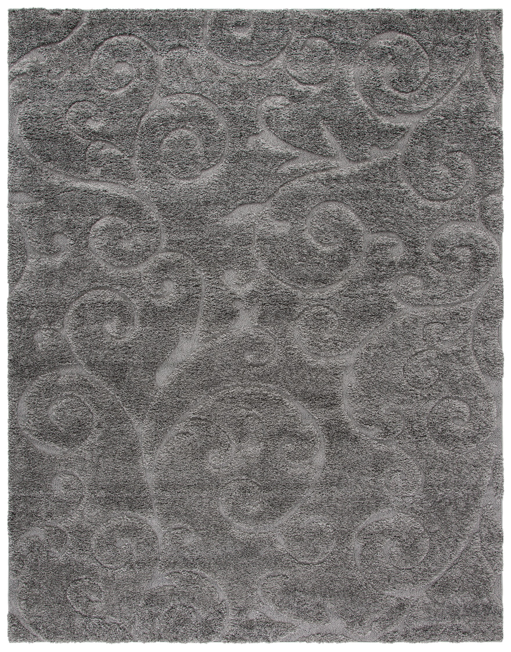 SAFAVIEH Florida Doug Floral Vines Shag Area Rug, Grey, 8'6" x 12 ...