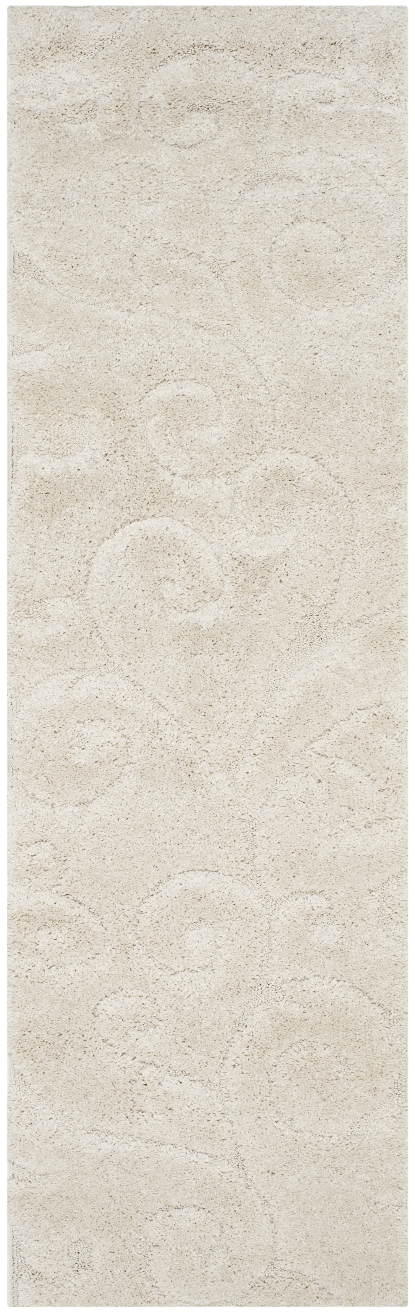 SAFAVIEH Florida Doug Floral Vines Shag Runner Rug, Cream, 2'3" x 13 ...