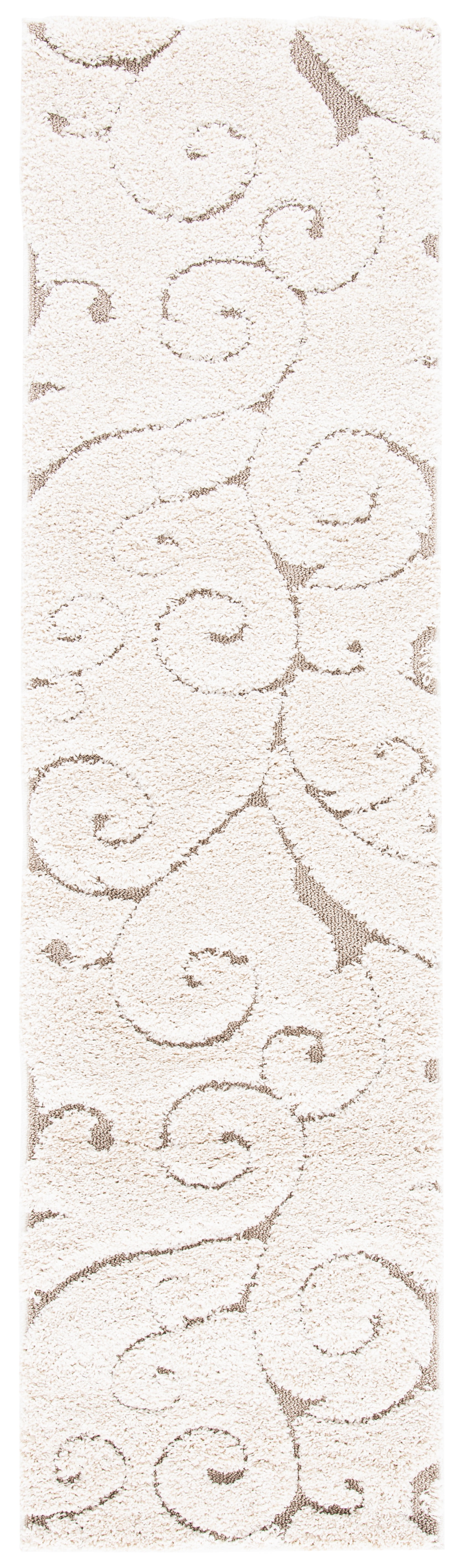 SAFAVIEH Florida Doug Floral Vines Shag Runner Rug, Cream/Beige, 2'3" x ...