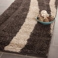 SAFAVIEH Florida Ellen Abstract Shag Area Rug, Dark Brown/Beige, 4' x 4 ...
