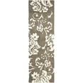 SAFAVIEH Florida Merrick Floral Shag Runner Rug, Smoke/Beige, 2'3" x 9 ...