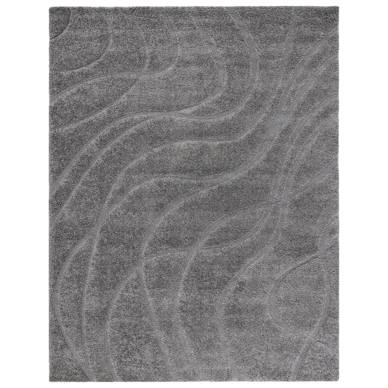 SAFAVIEH Florida Tamzen Abstract Shag Area Rug, Grey, 11' x 15 ...