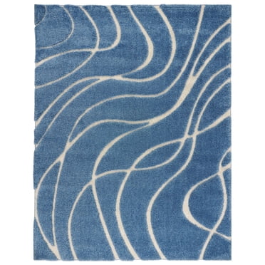 SAFAVIEH Venus Elijah Solid Plush Shag Runner, 2'2" x 6', Blue ...